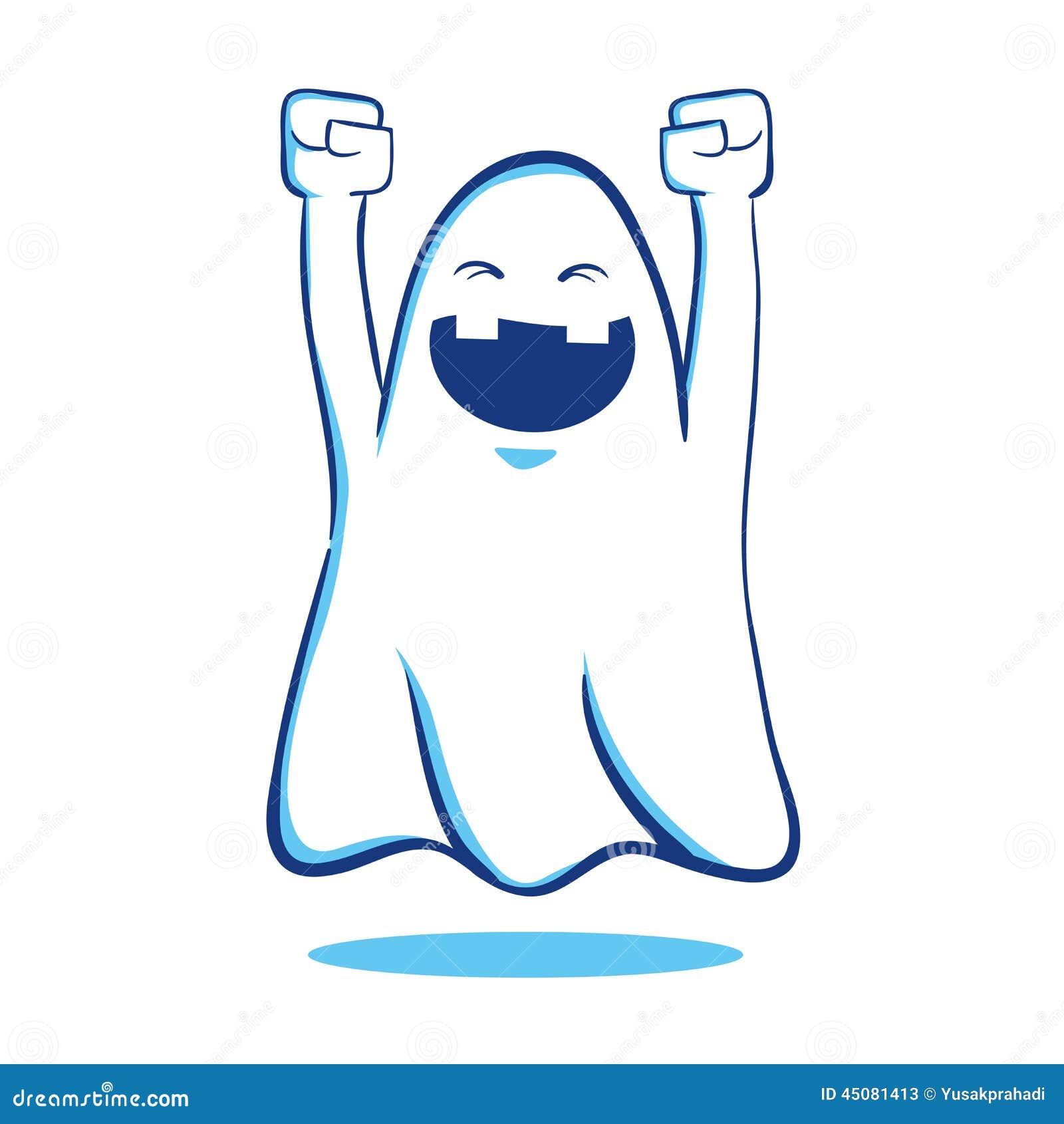 HAppy Shouting Ghost Cartoon Vector | CartoonDealer.com #45081413