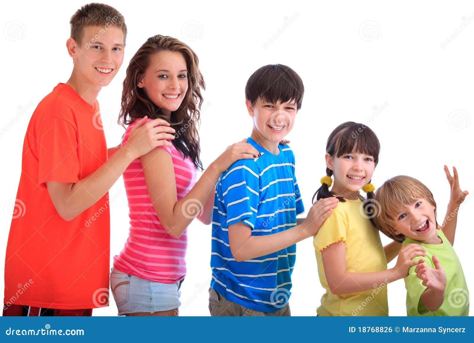 Happy siblings stock photo. Image of faces, five, kids - 18768826