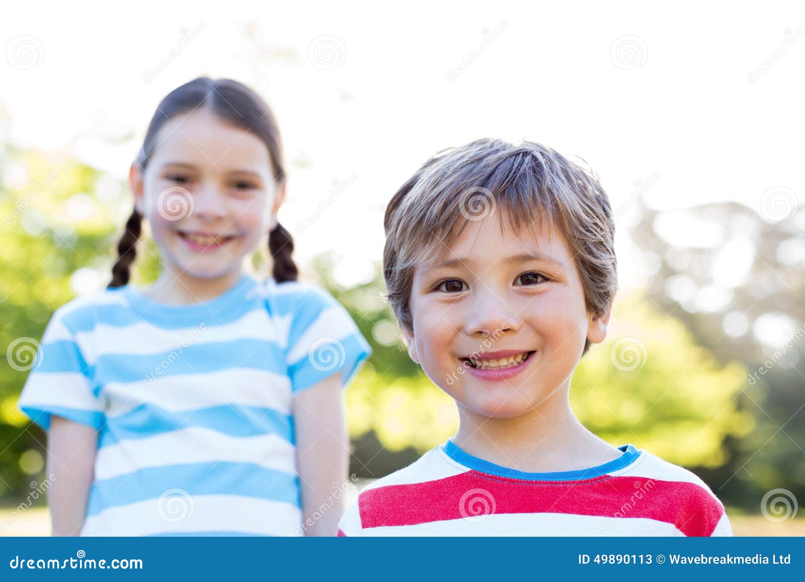 Happy Siblings Smiling at Camera Stock Image - Image of love, brother ...