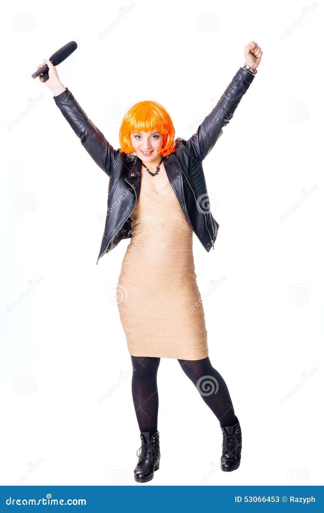 Happy singer stock image. Image of music, fashion, isolated - 53066453
