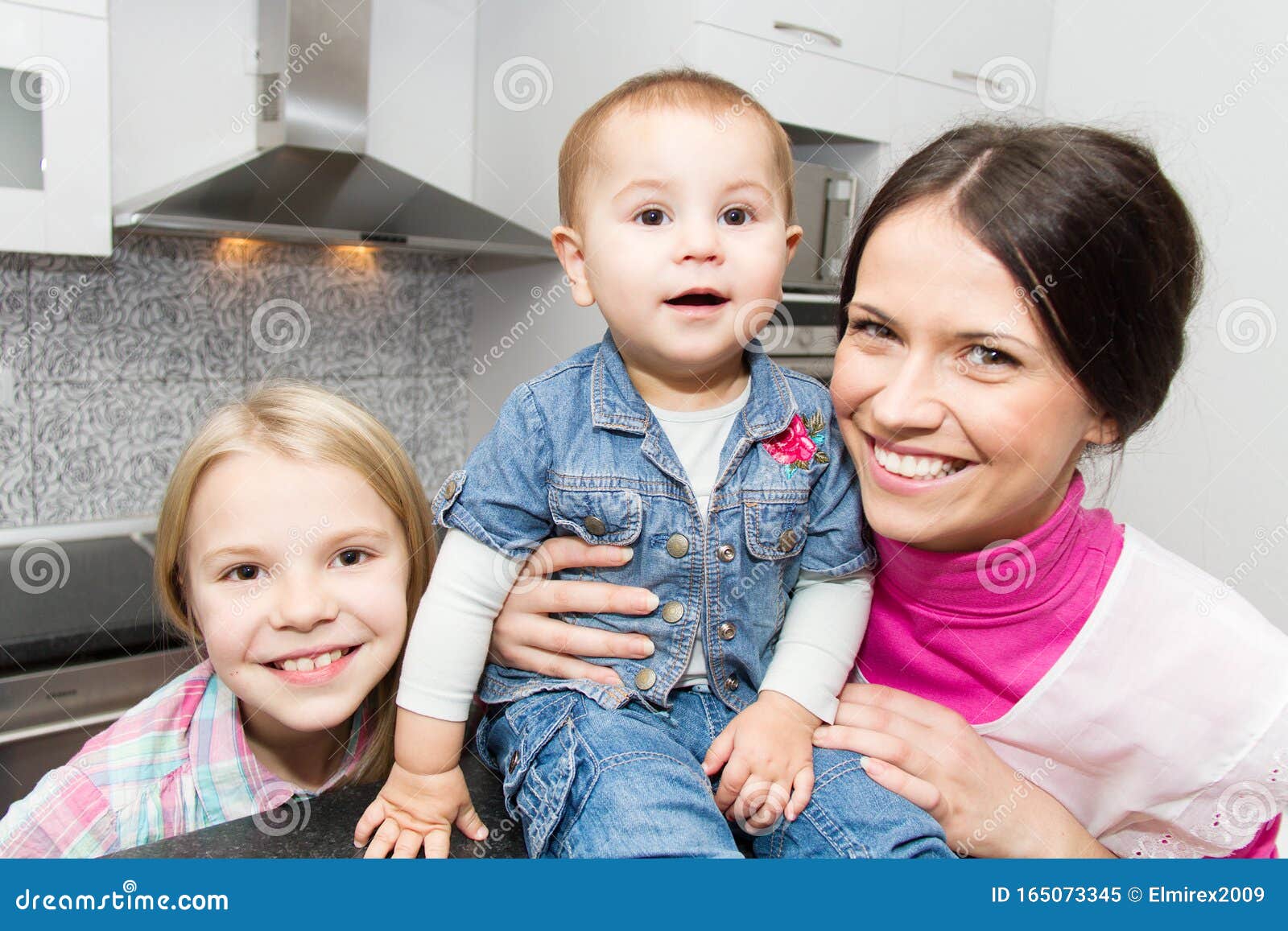 Happy Sisters Cooking in the Kitchen Stock Image - Image of girl ...