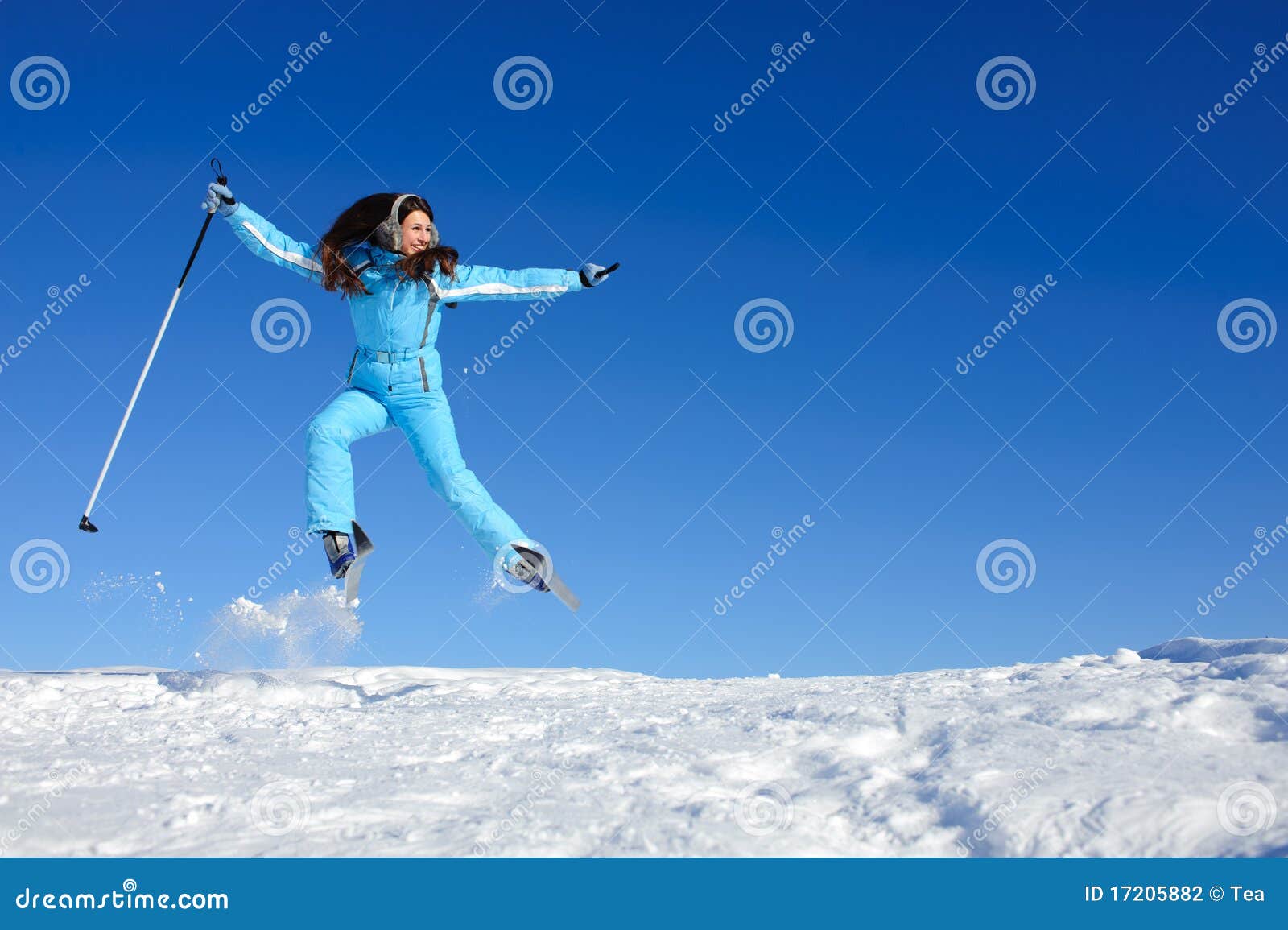 Happy skier stock photo. Image of female, activity, happy - 17205882