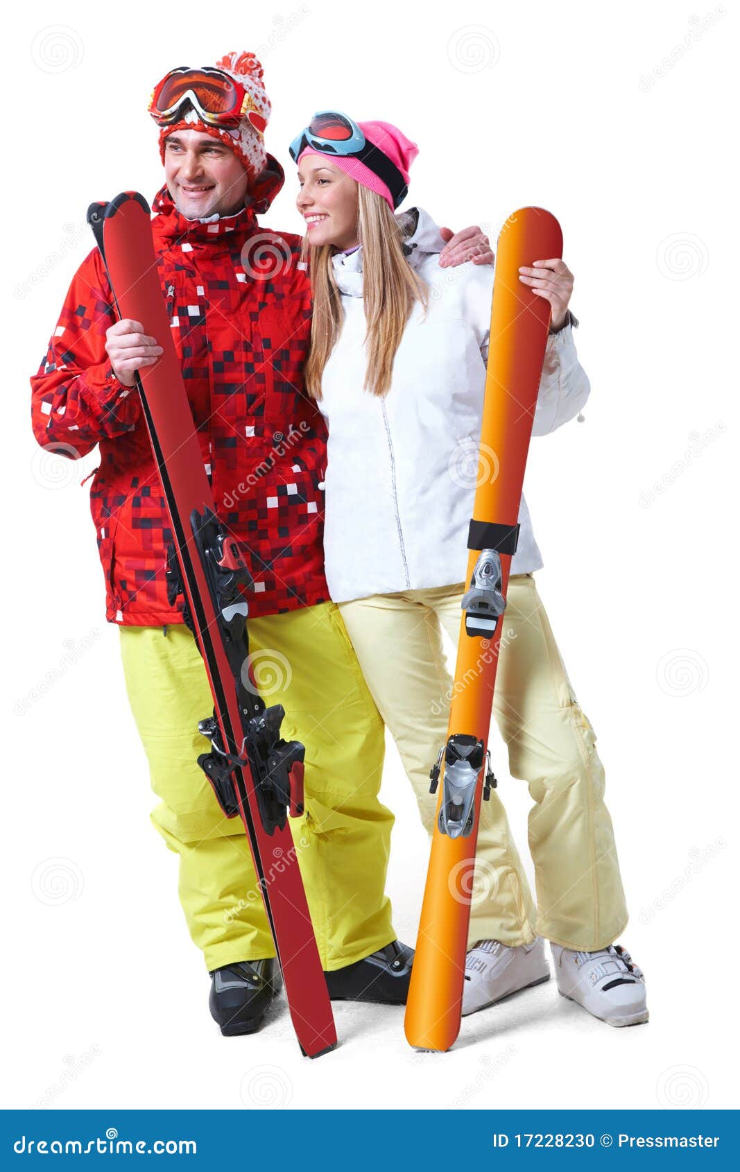 Happy skiers stock photo. Image of husband, lifestyle - 17228230