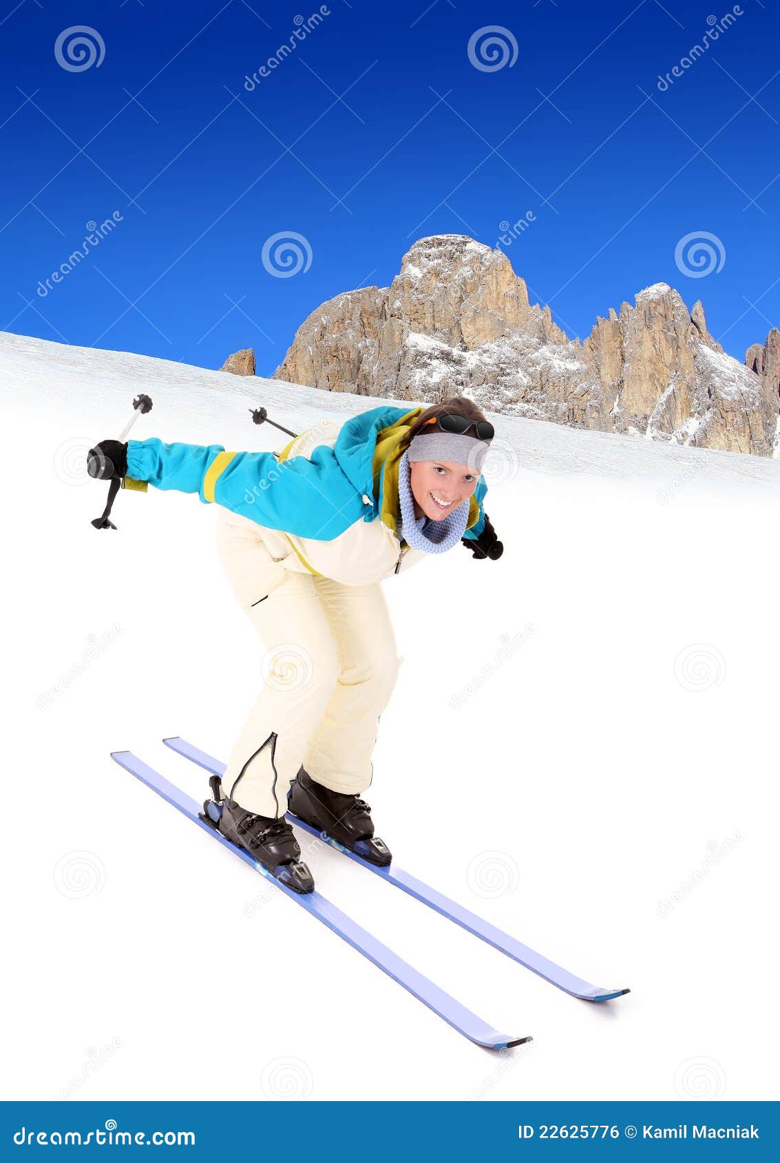Happy skiing stock photo. Image of showing, beautiful - 22625776