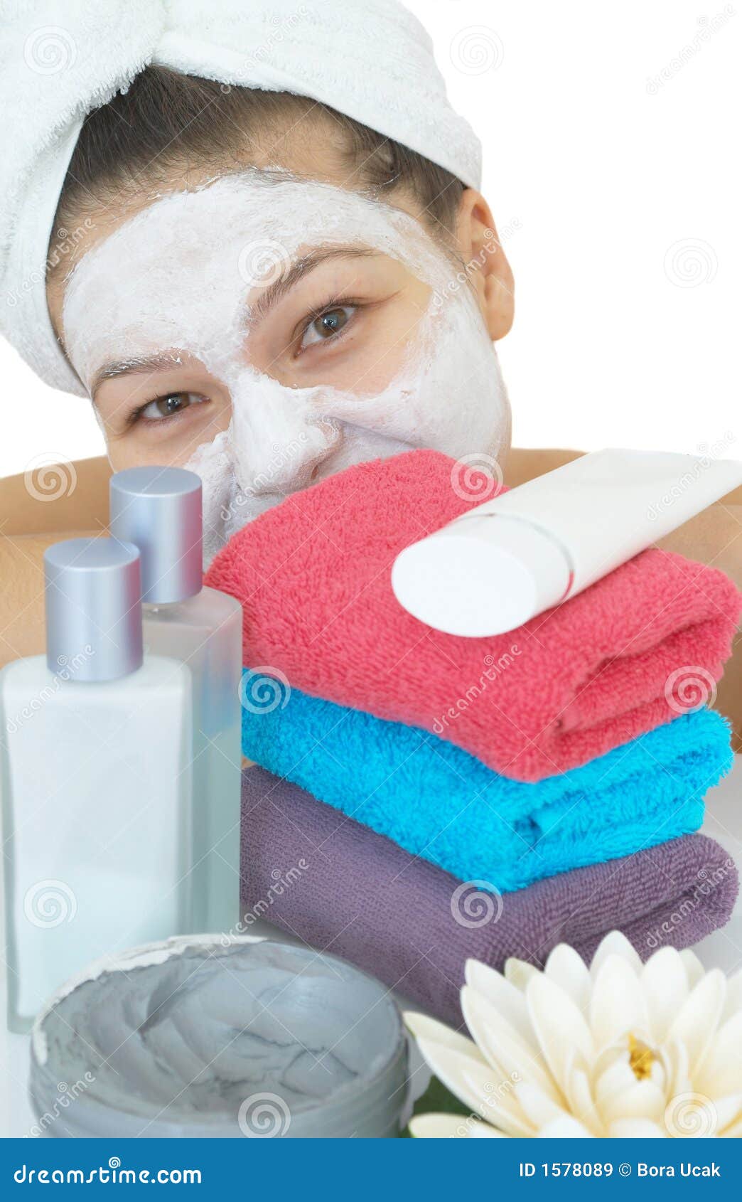Happy skin care stock image. Image of aesthetic, mask - 1578089
