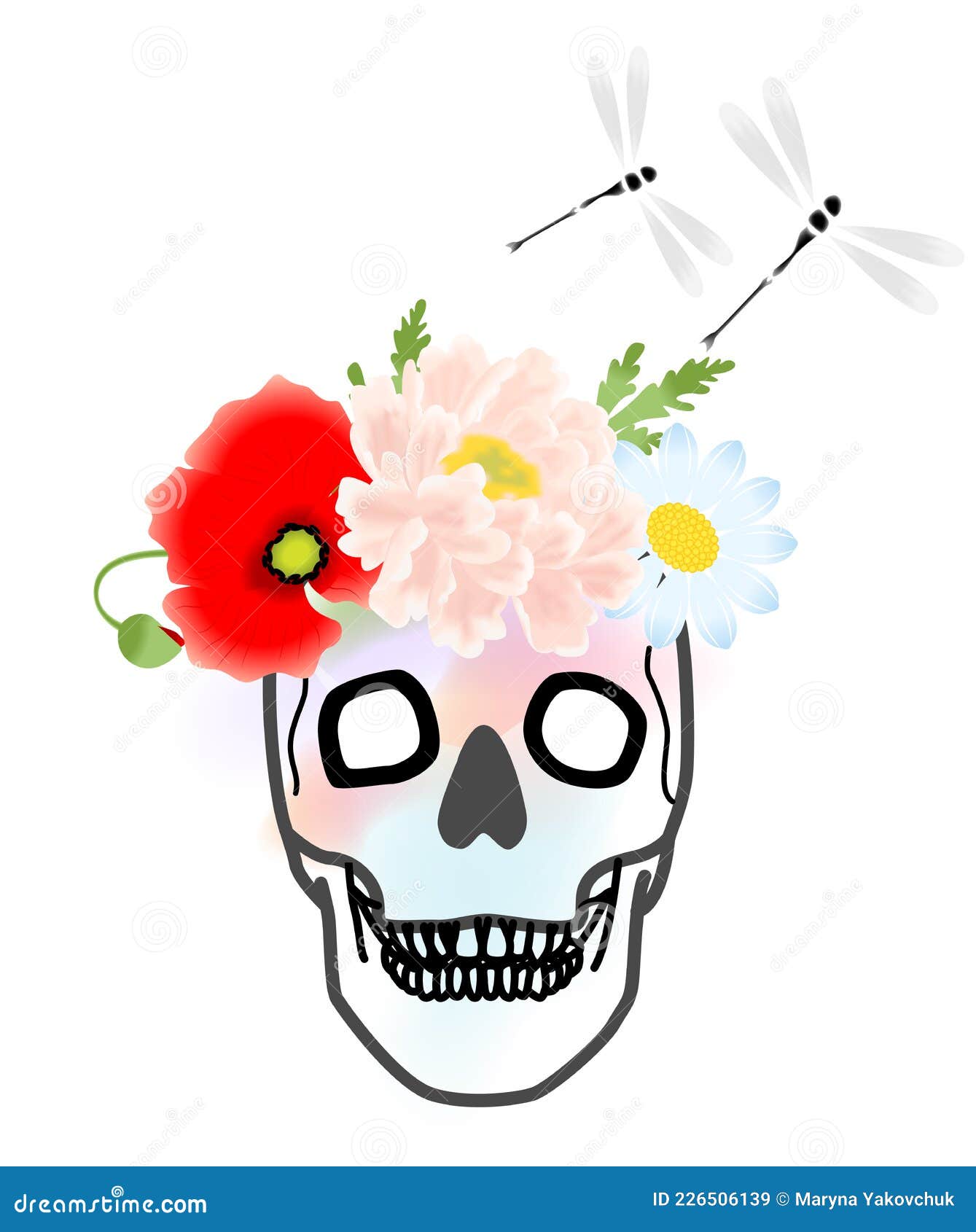 The happy skull 2 stock vector. Illustration of ornament - 226506139