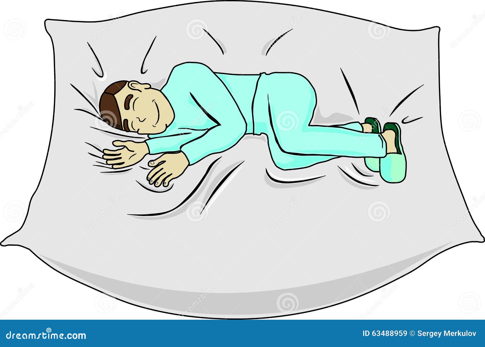 Happy sleeping man stock vector. Illustration of sleep - 63488959