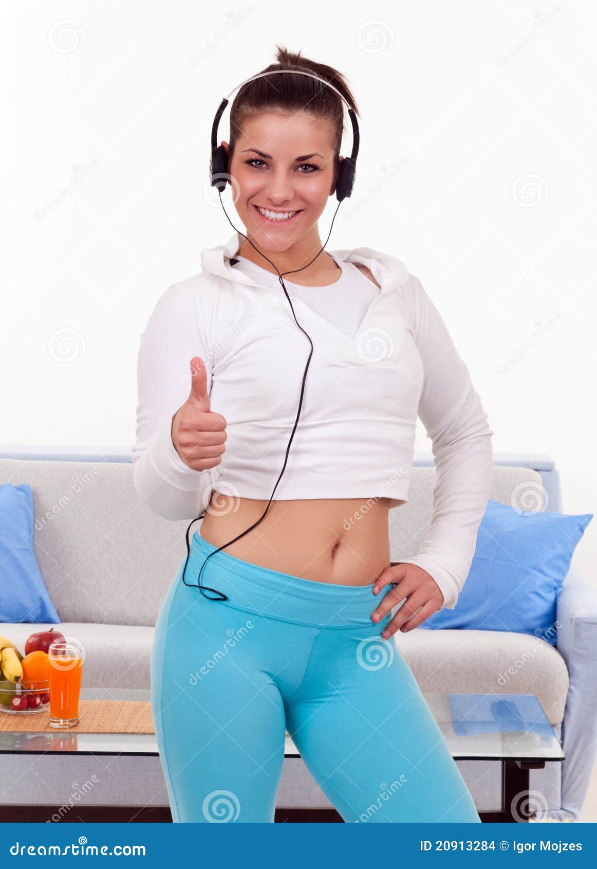 Happy slim girl stock photo. Image of people, positive - 20913284