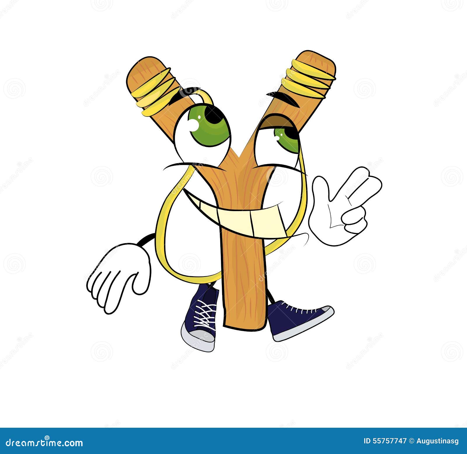 Sling Shot. Cartoon Slingshot Animation Stretch Rubber Sling With Stone ...