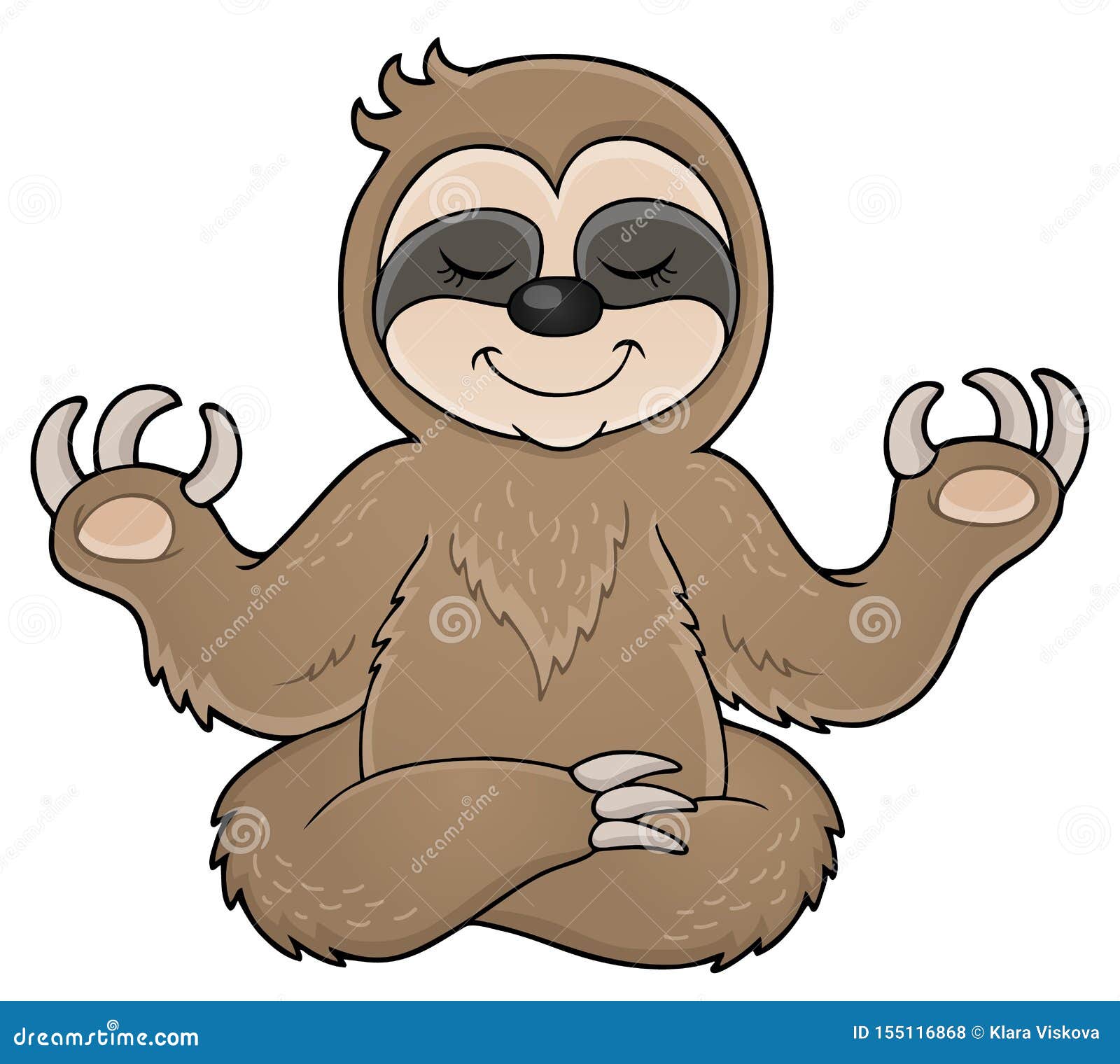 Happy Sloth Hanging On A Tree. Stock Photo | CartoonDealer.com #278176386