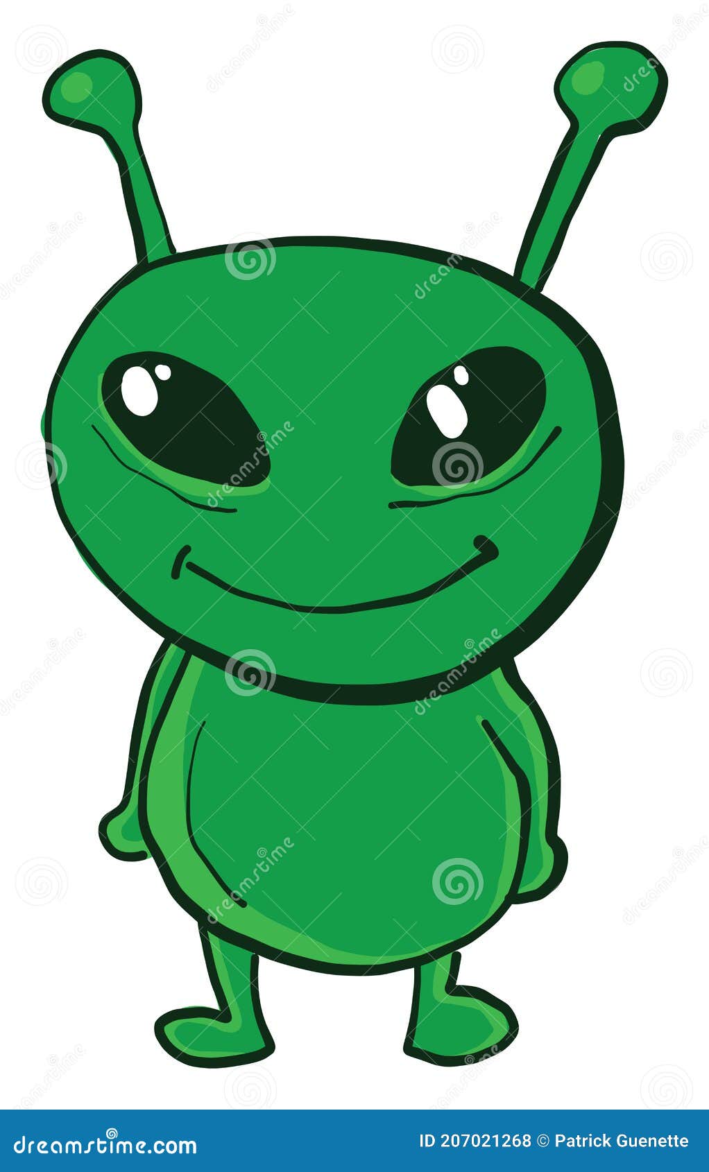 Happy Small Alien, Illustration, Vector Stock Vector - Illustration of ...