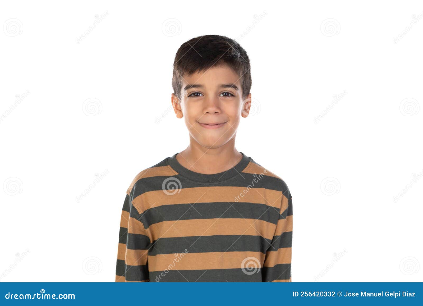 Happy Small Child with Striped Jersey Stock Photo - Image of innocence ...