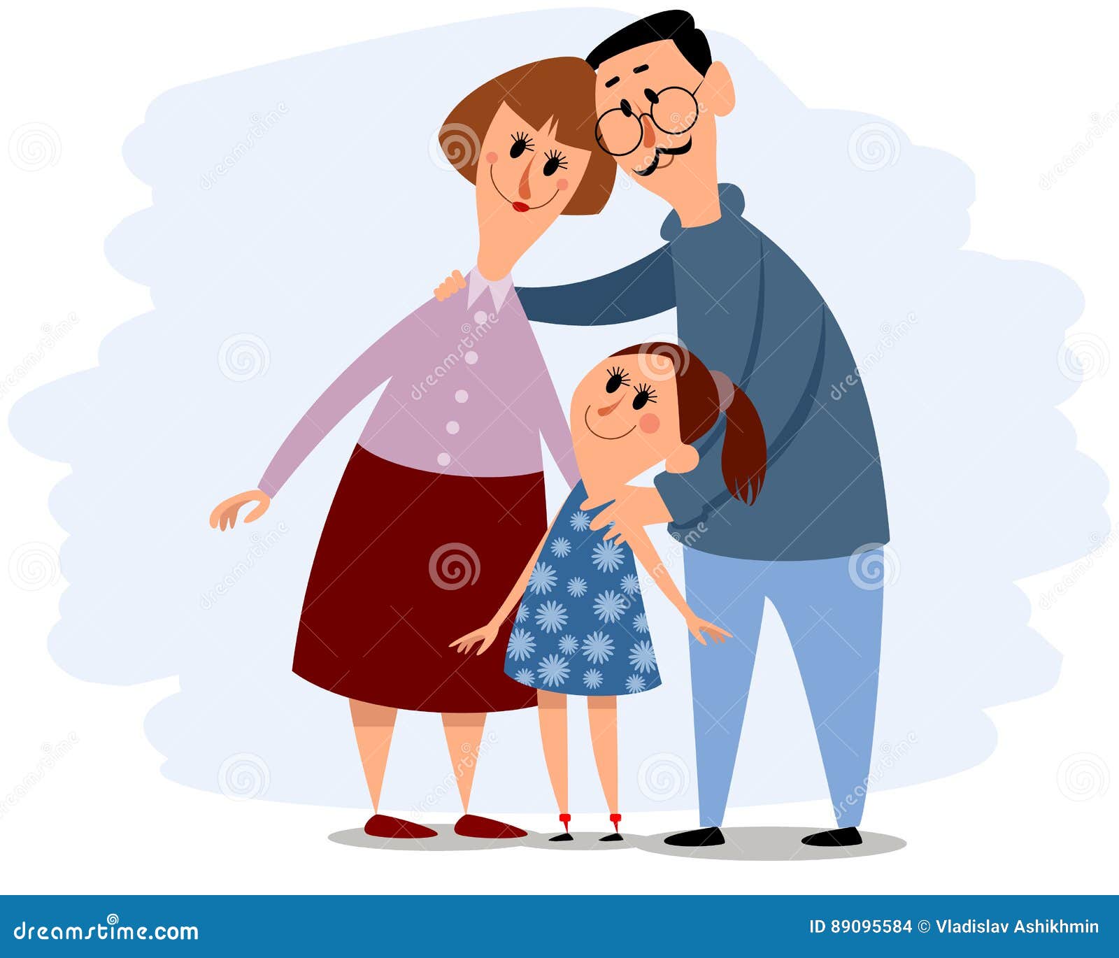 Happy small family stock vector. Illustration of young - 89095584