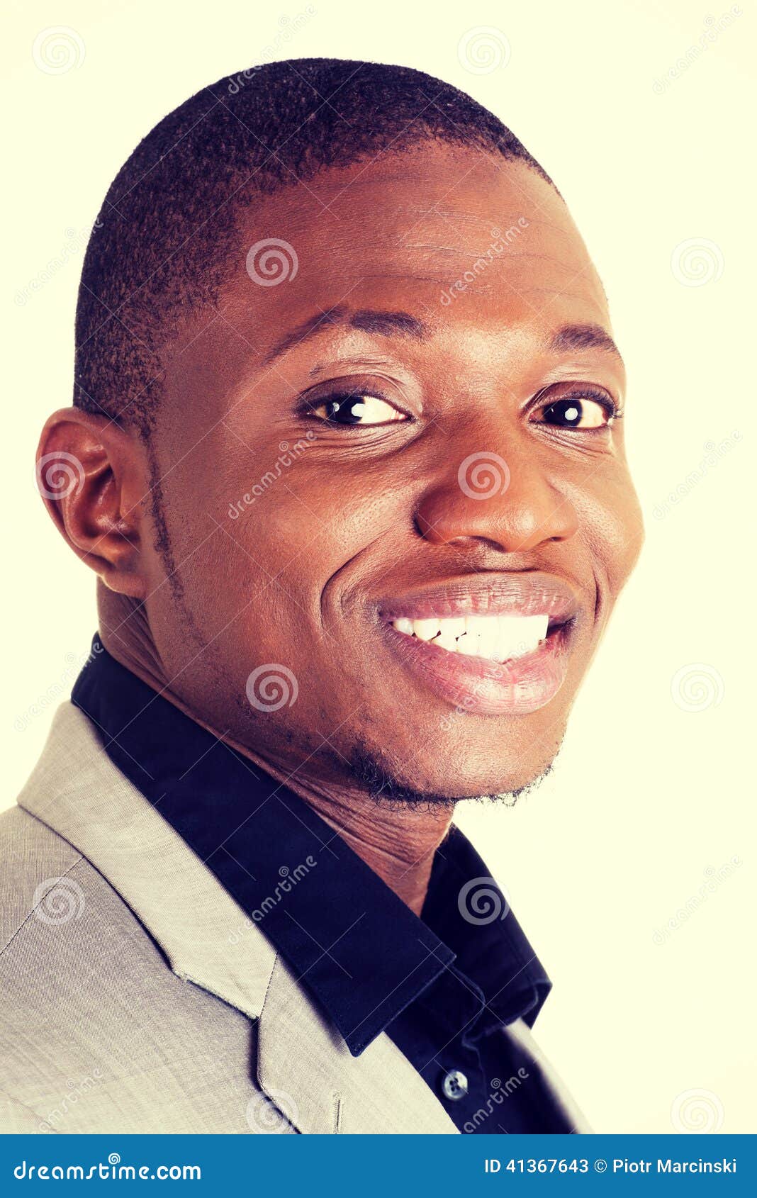 Happy Smart Black Businessman Smiling Stock Image - Image of portrait ...