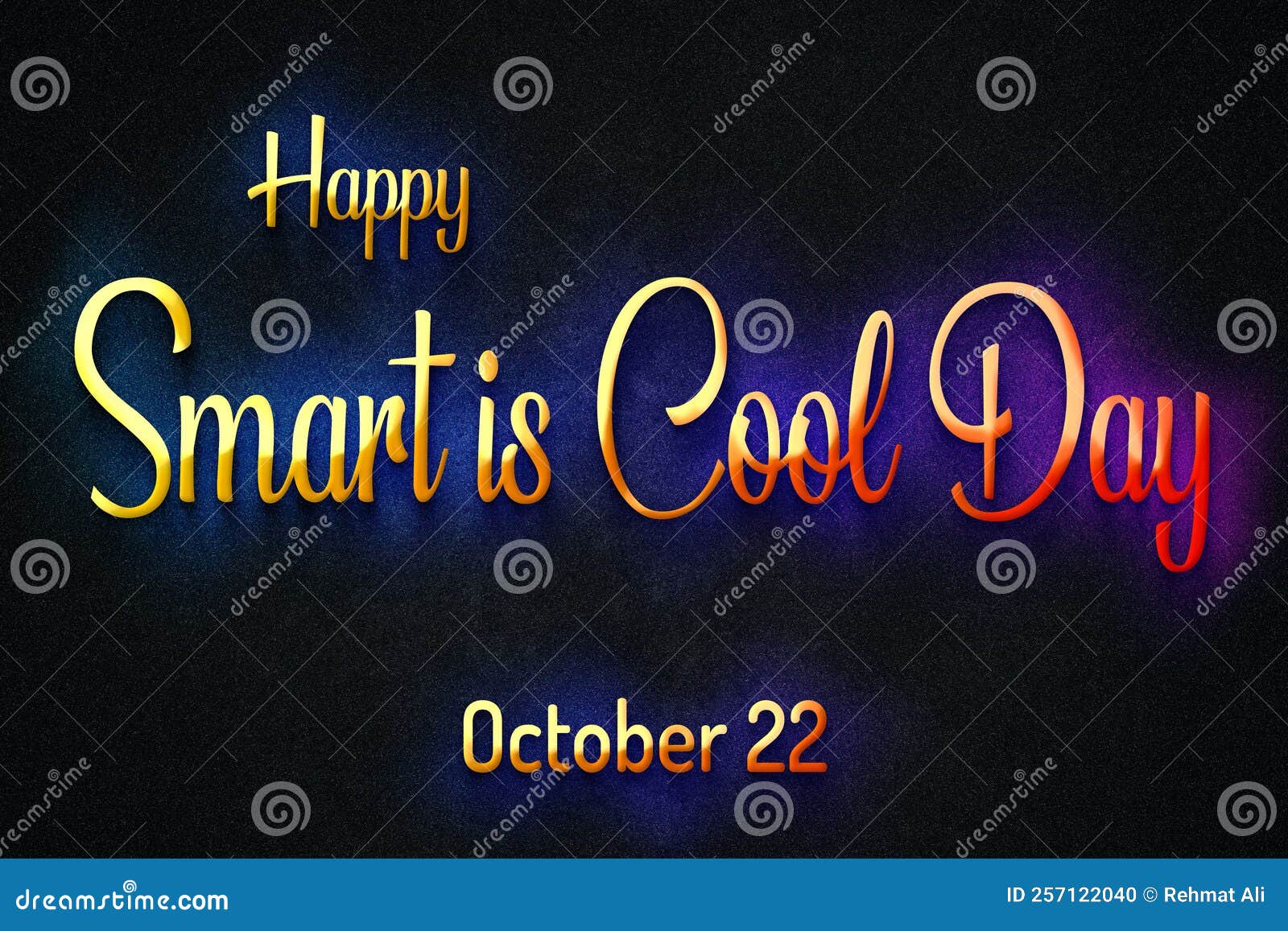 Happy Smart is Cool Day, October 22, Empty Space for Text, Copy Space ...