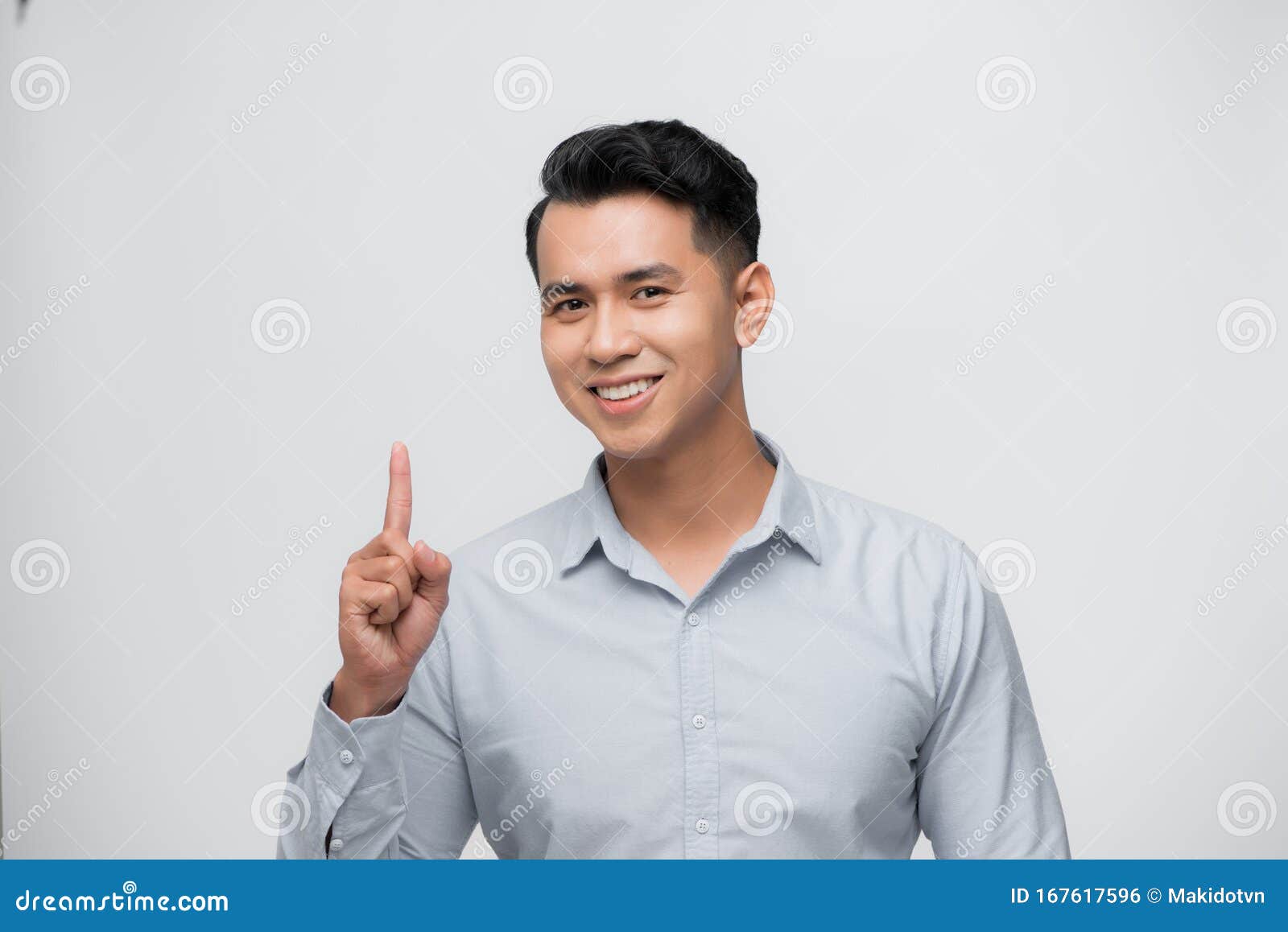 Happy Smart Man Hand Finger Pointing Up Stock Photo - Image of chinese ...