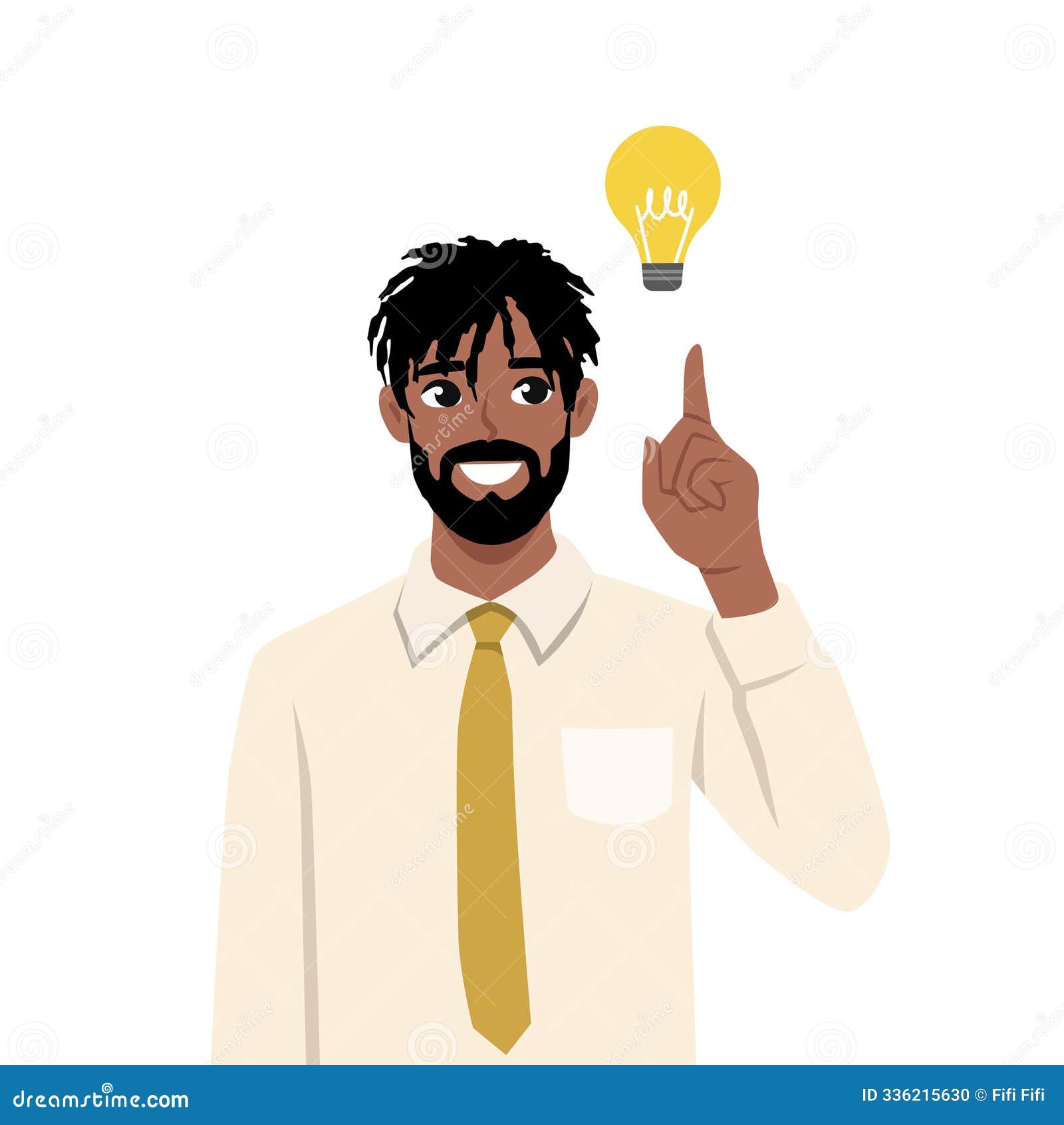 Happy Smart Person Finding Solution, Having Brilliant Idea Stock ...