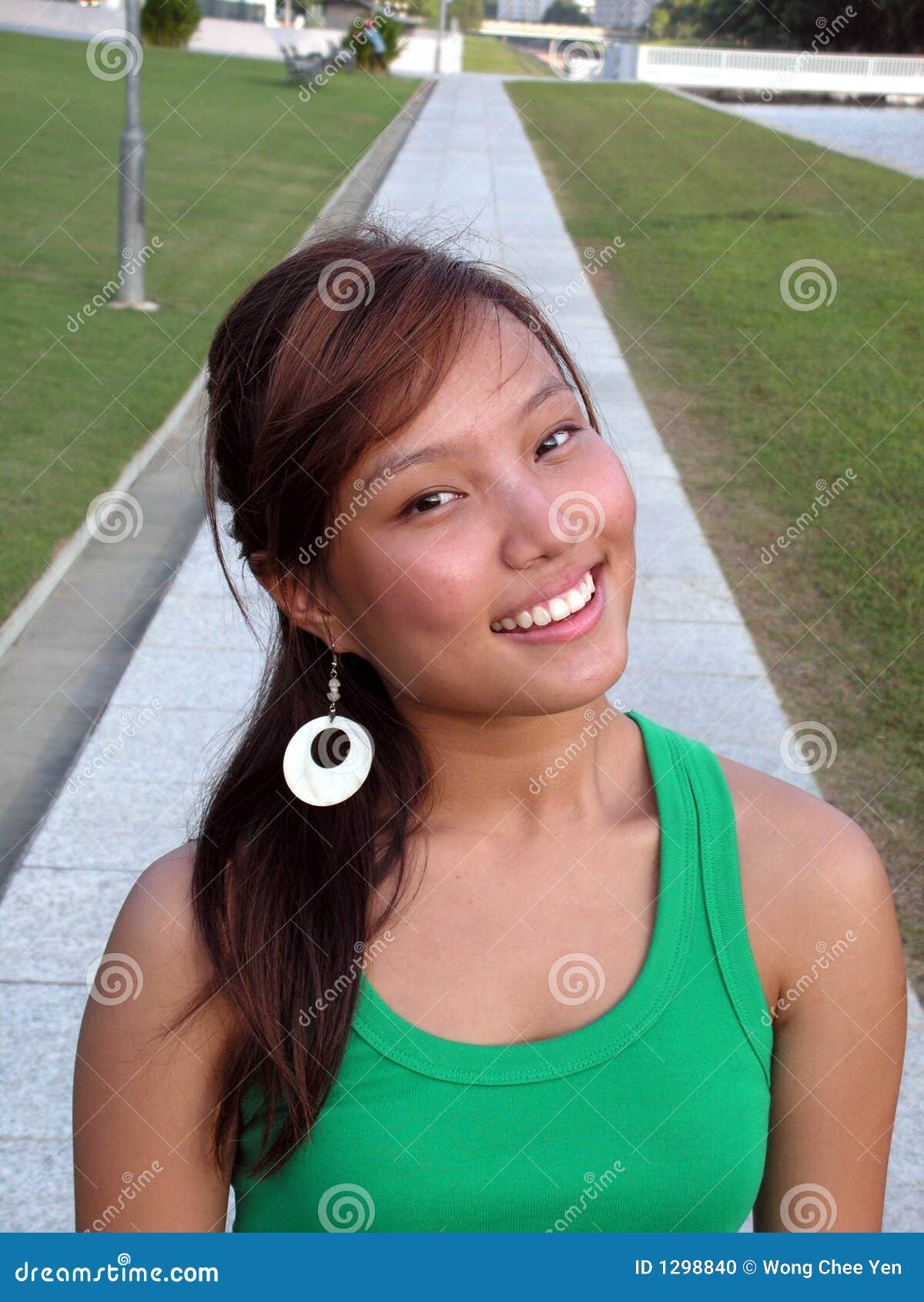 Happy smile on asian lady stock photo. Image of girl, teen - 1298840