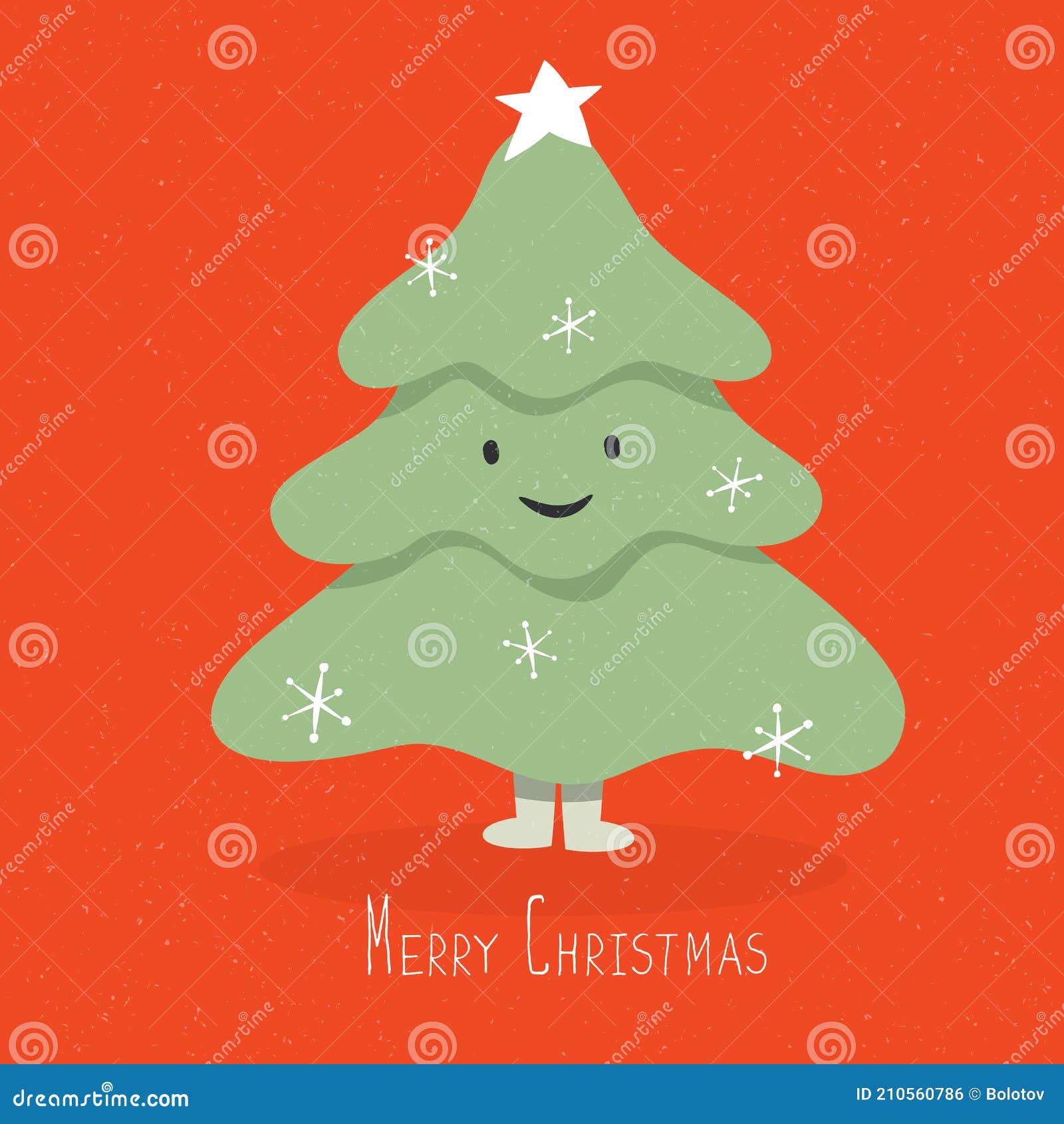 Happy and Smile Christmas Tree Character. Vector Cartoon Illustration ...