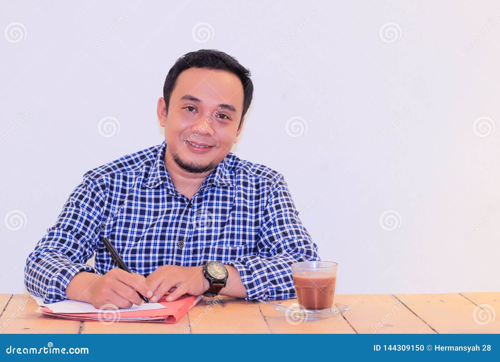 Happy Smile Expression an Employe Which Enjoy His Job Stock Photo ...