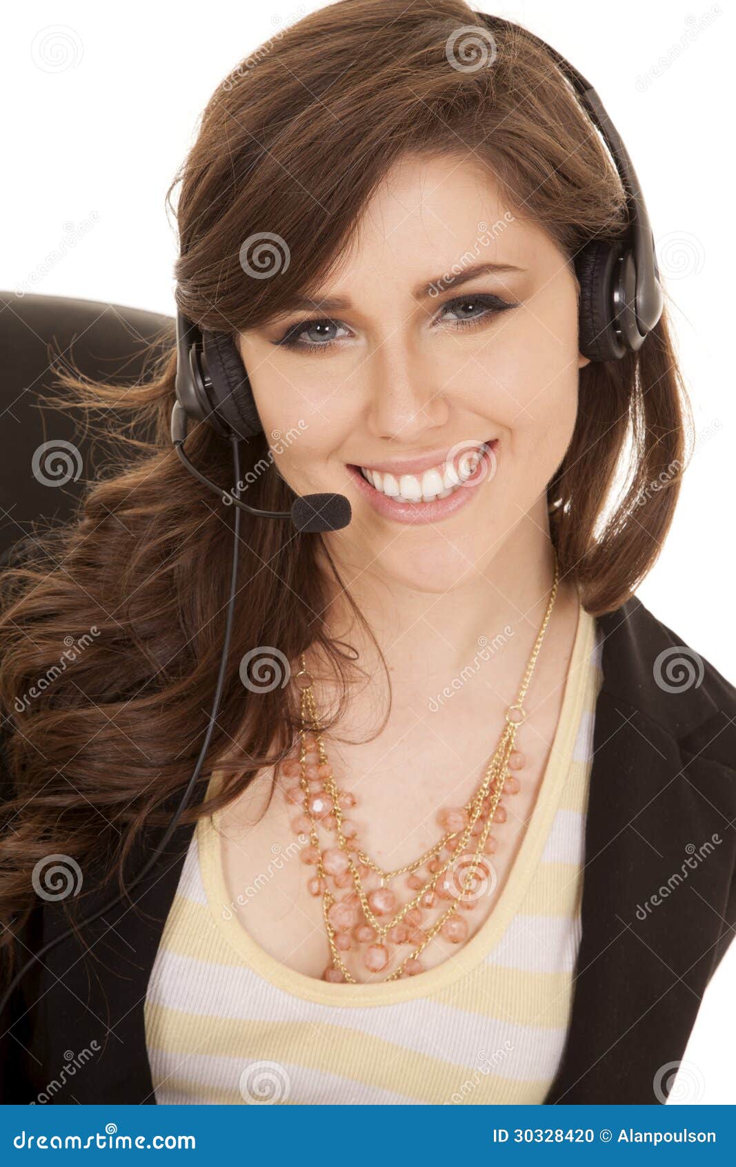 Happy smile headset stock photo. Image of happy, isolated - 30328420
