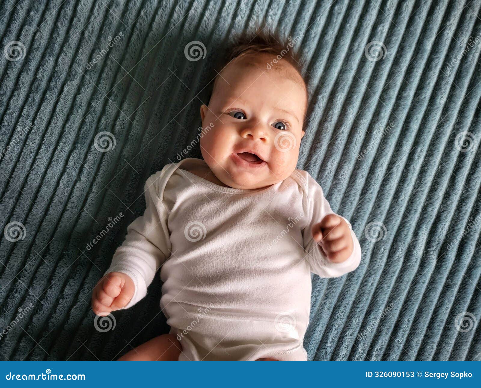 A Happy Smiles of a Three-Month-Old Baby Stock Image - Image of month ...