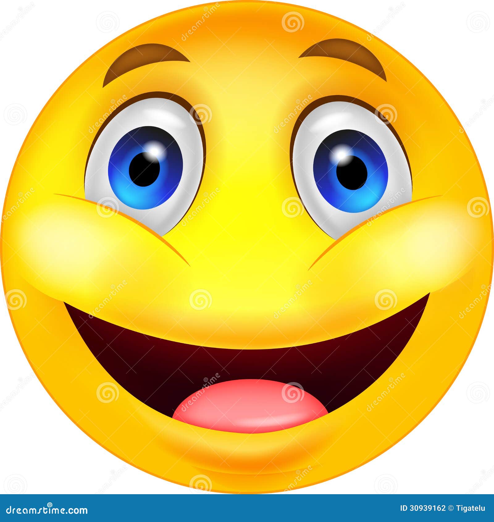 Happy smiley cartoon stock vector. Illustration of cheerful - 30939162