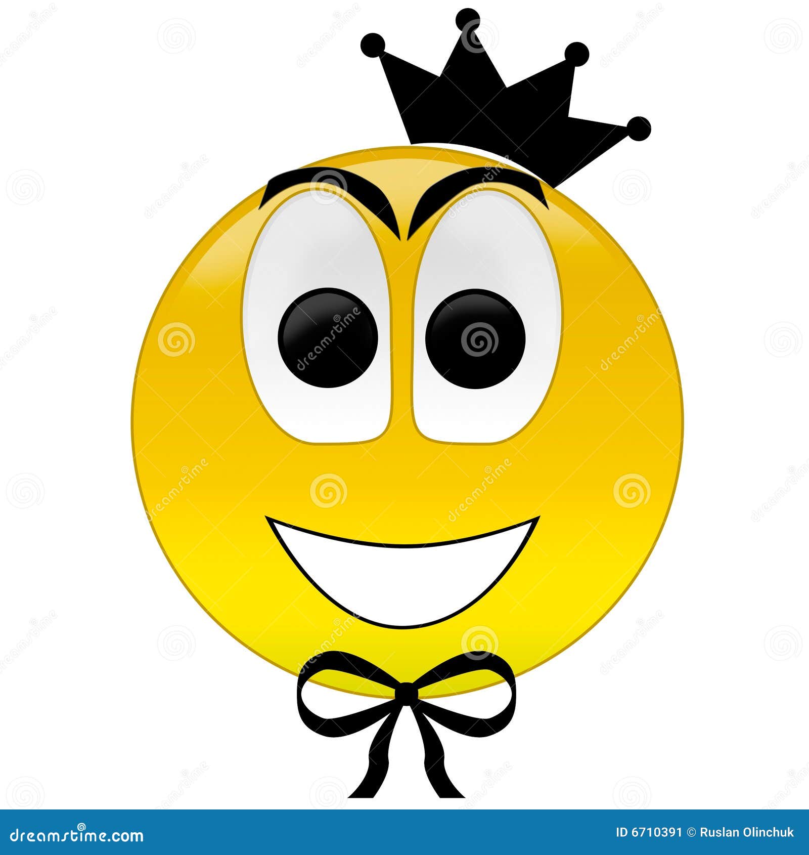 Happy Smiley with Crown Tie Stock Illustration - Illustration of button ...