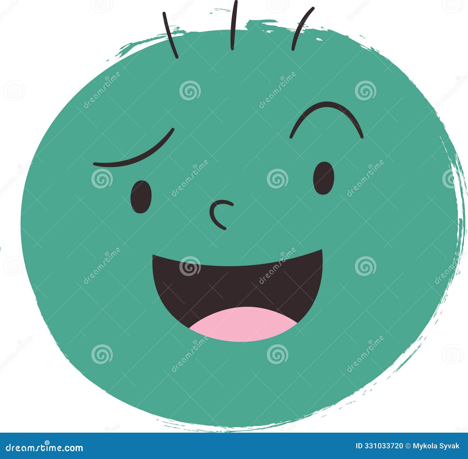 Happy Smiley Face Circle Doodle Stock Illustration - Illustration of ...