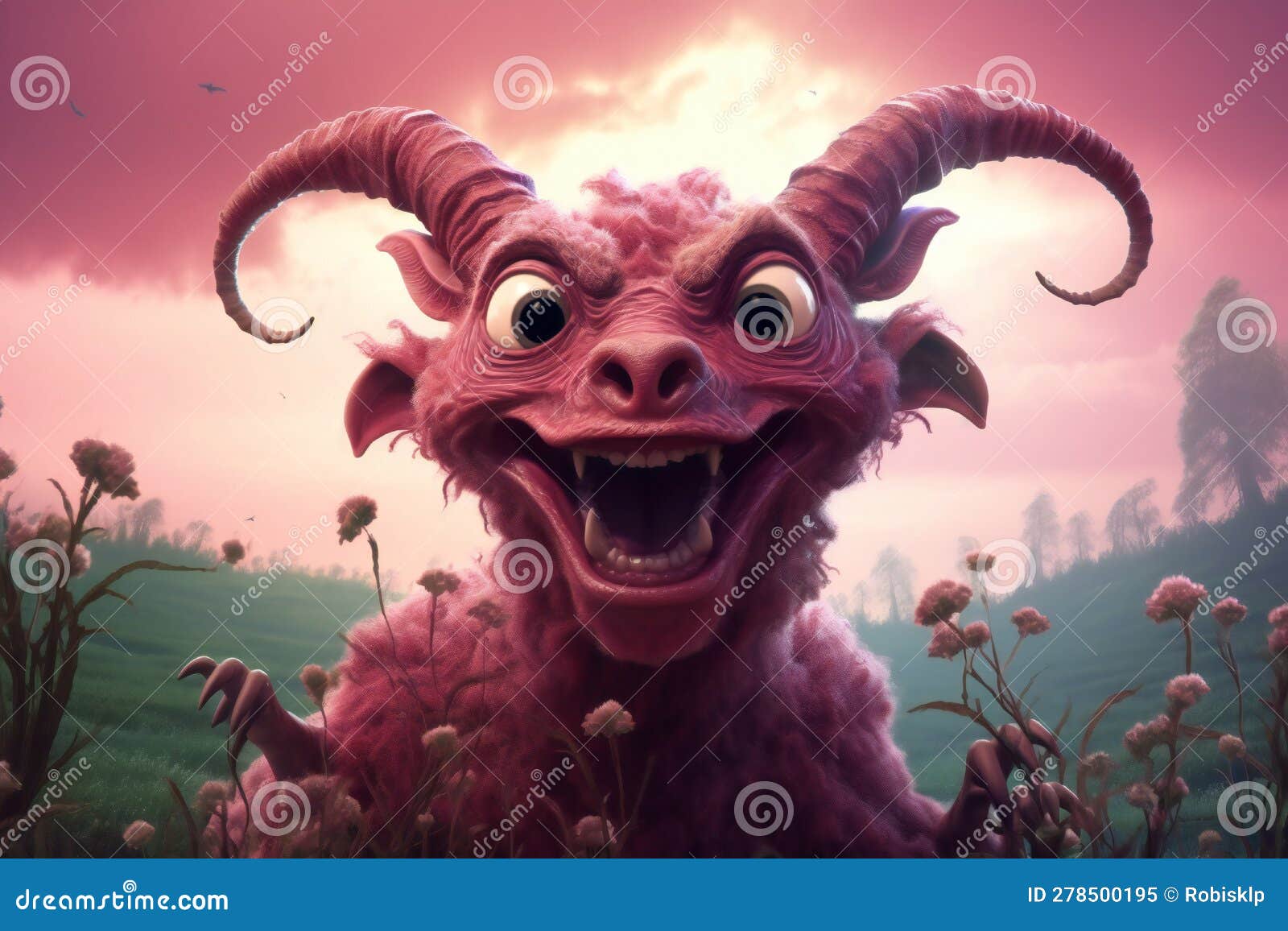 A Happy Smiley Face Cute Monster Stock Illustration - Illustration of ...