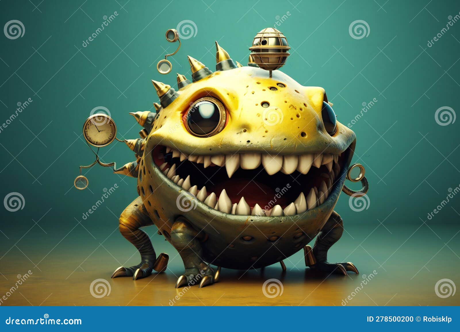 A Happy Smiley Face Cute Monster Stock Illustration - Illustration of ...