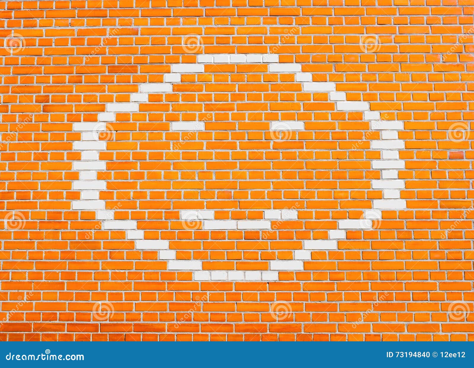 Happy Smiley Face on Orange Brick Wall Stock Illustration ...