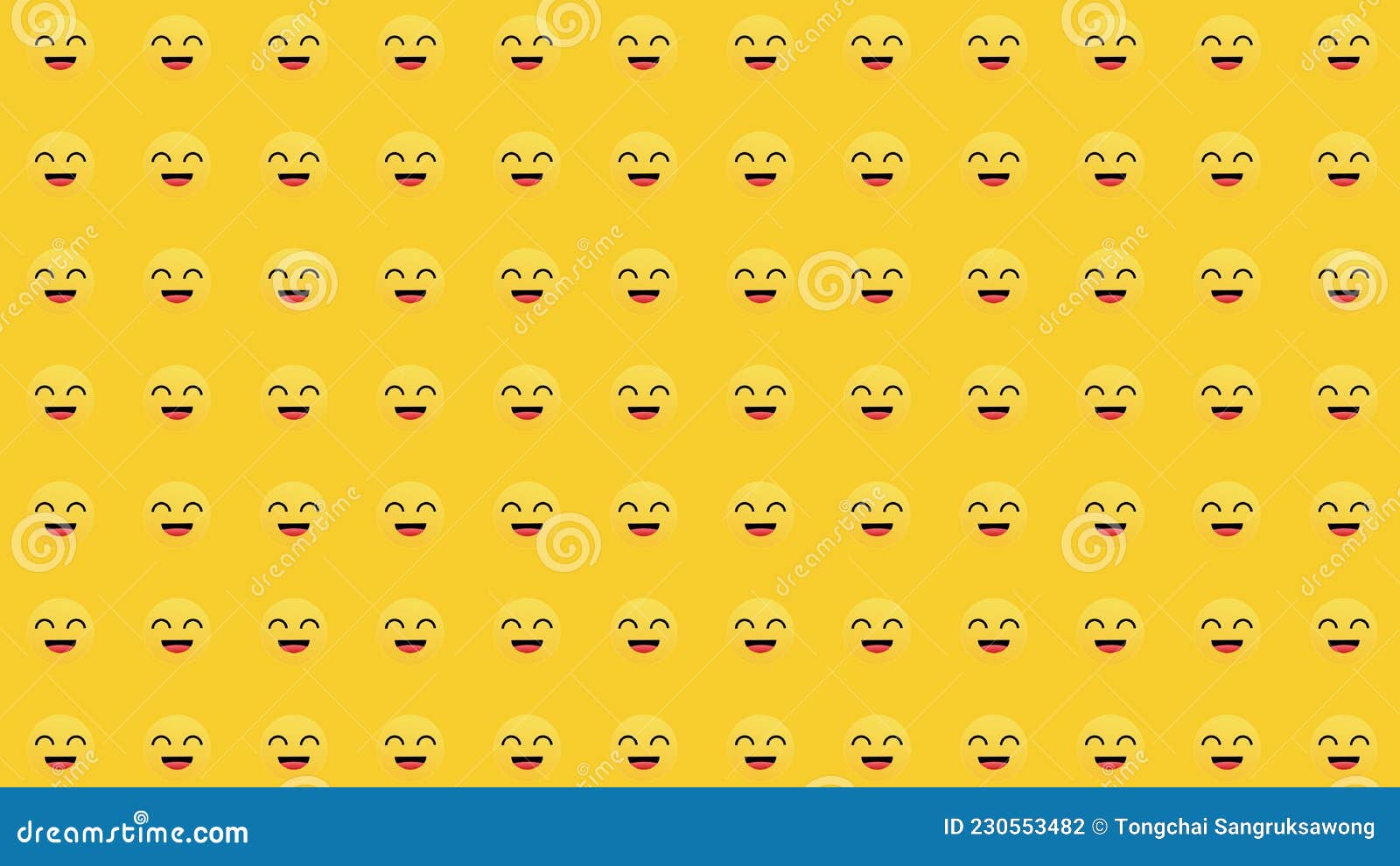 Happy Smiley Face Pattern in a Yellow Empty Space Background. Funny ...