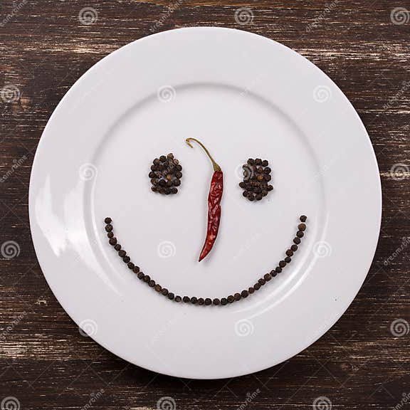 Happy Smiley Face on White Plate Stock Photo - Image of emoticon, happy ...