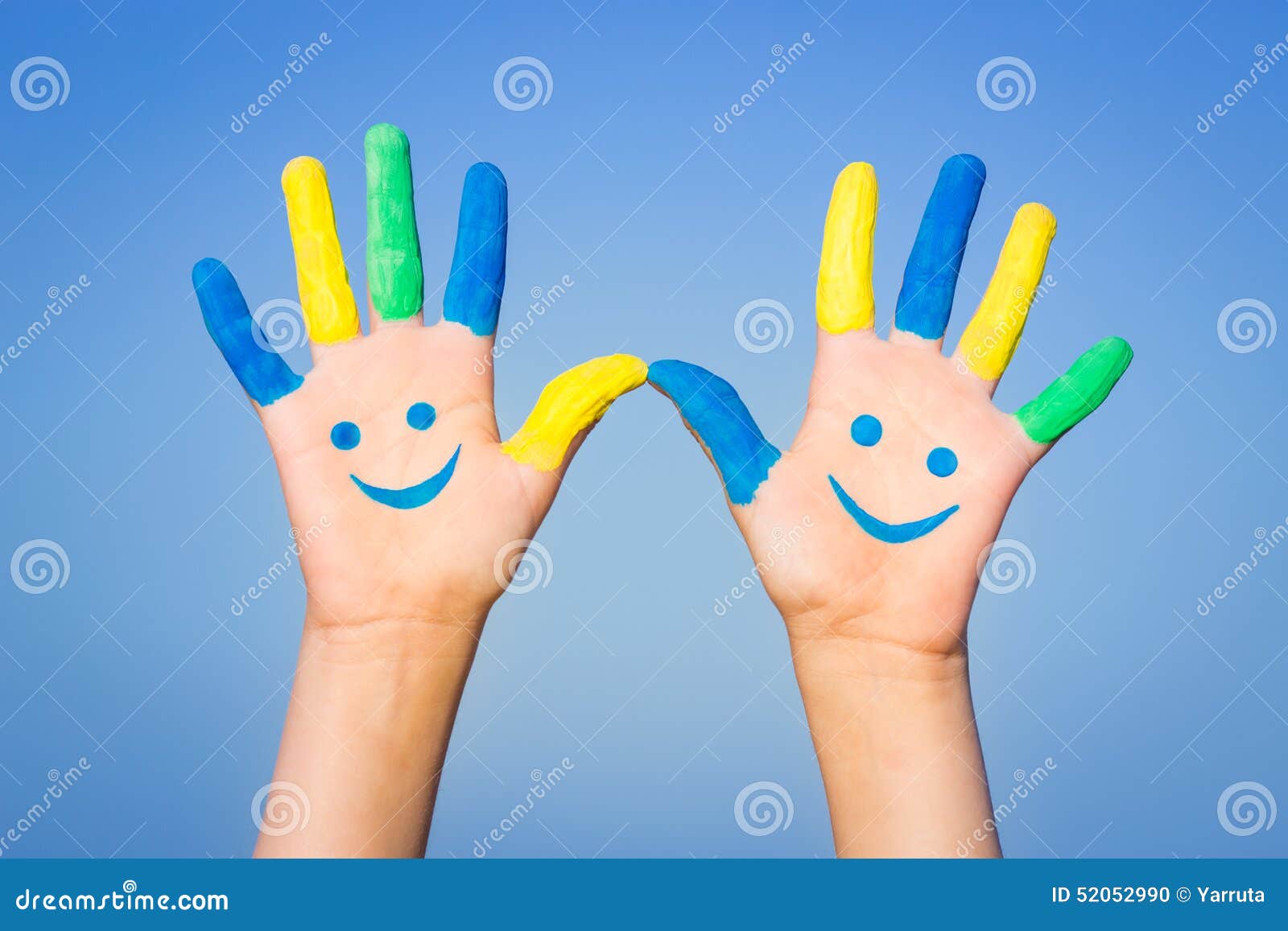 Happy smiley hands stock photo. Image of outdoors, childhood - 52052990