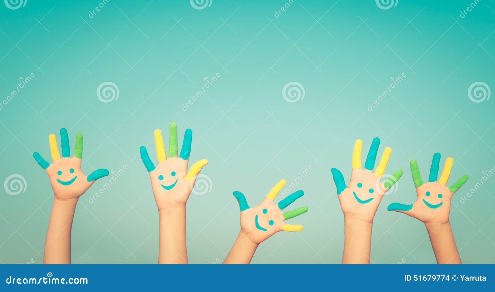 Happy smiley hands stock photo. Image of happiness, blue - 51679774