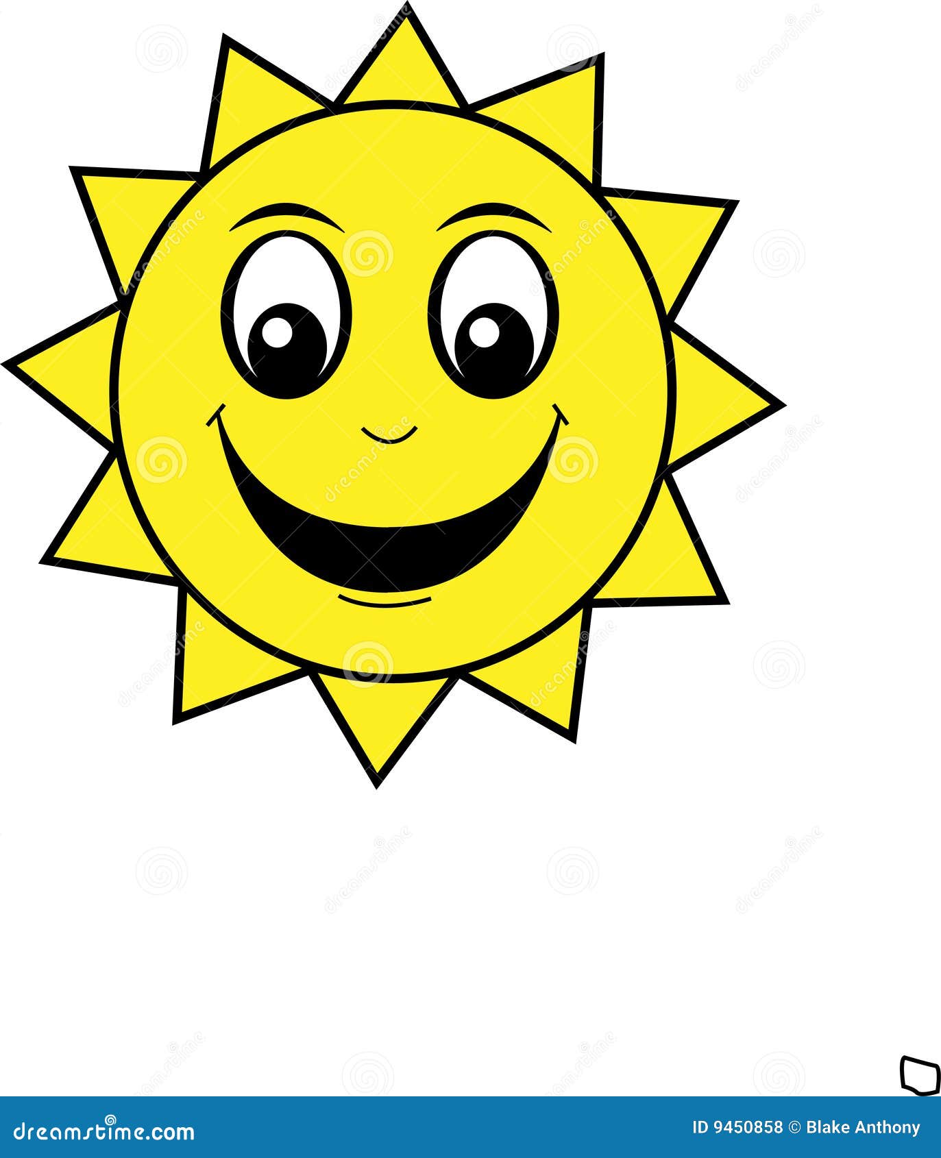 Happy Smiley Sun stock vector. Illustration of smiling - 9450858