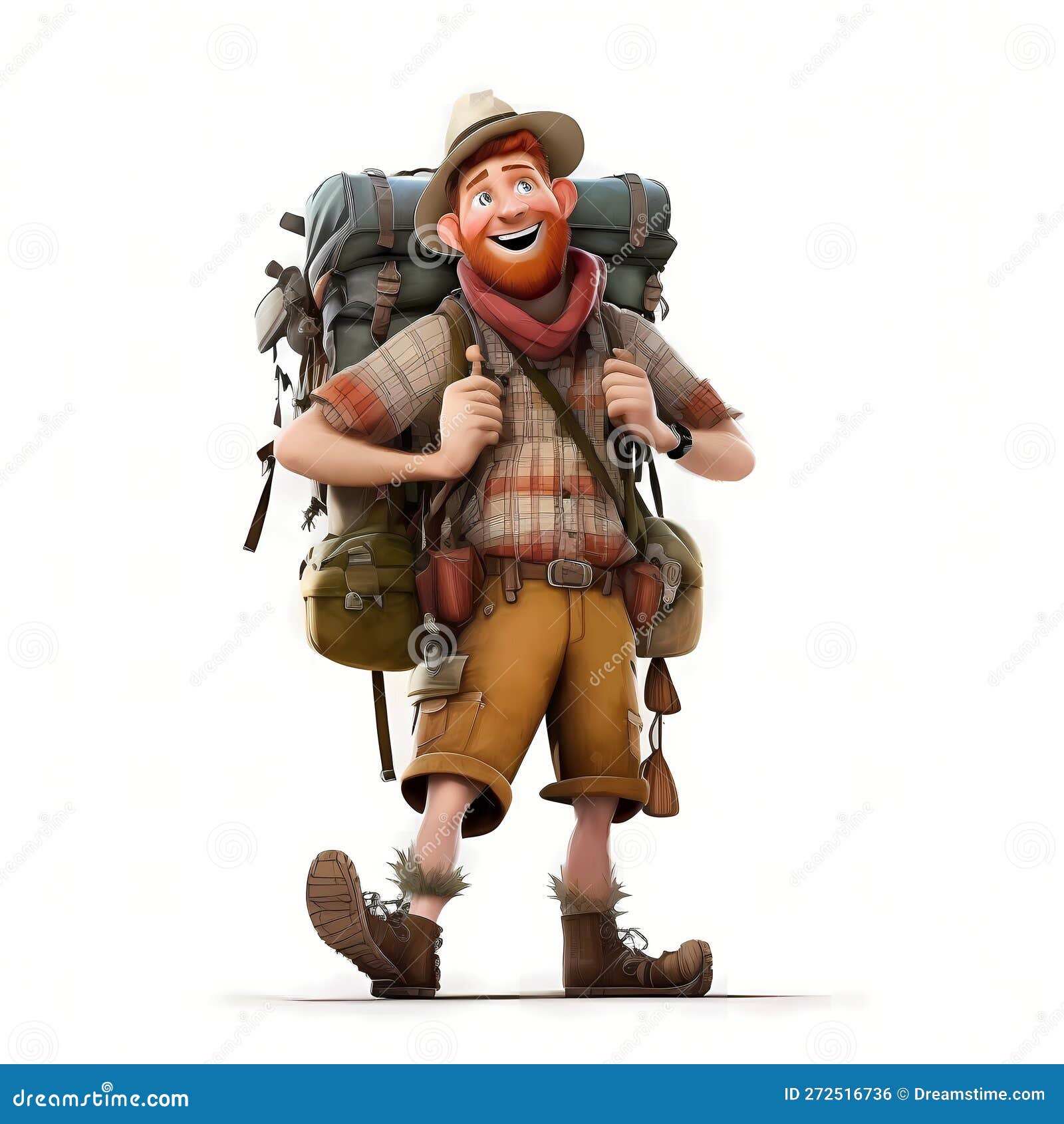 Happy Smiling Adventurer Man. Generative AI Stock Photo - Image of ...