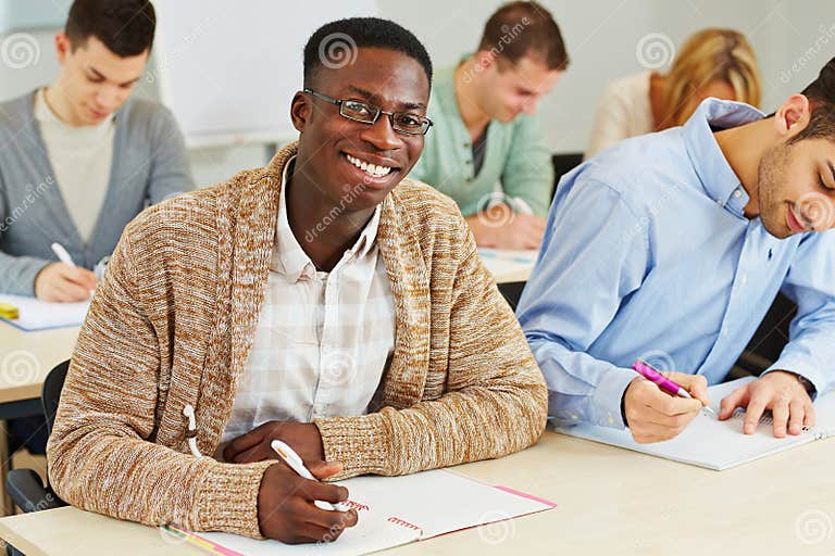 Happy Smiling African Student Stock Photo - Image of apply, portrait ...