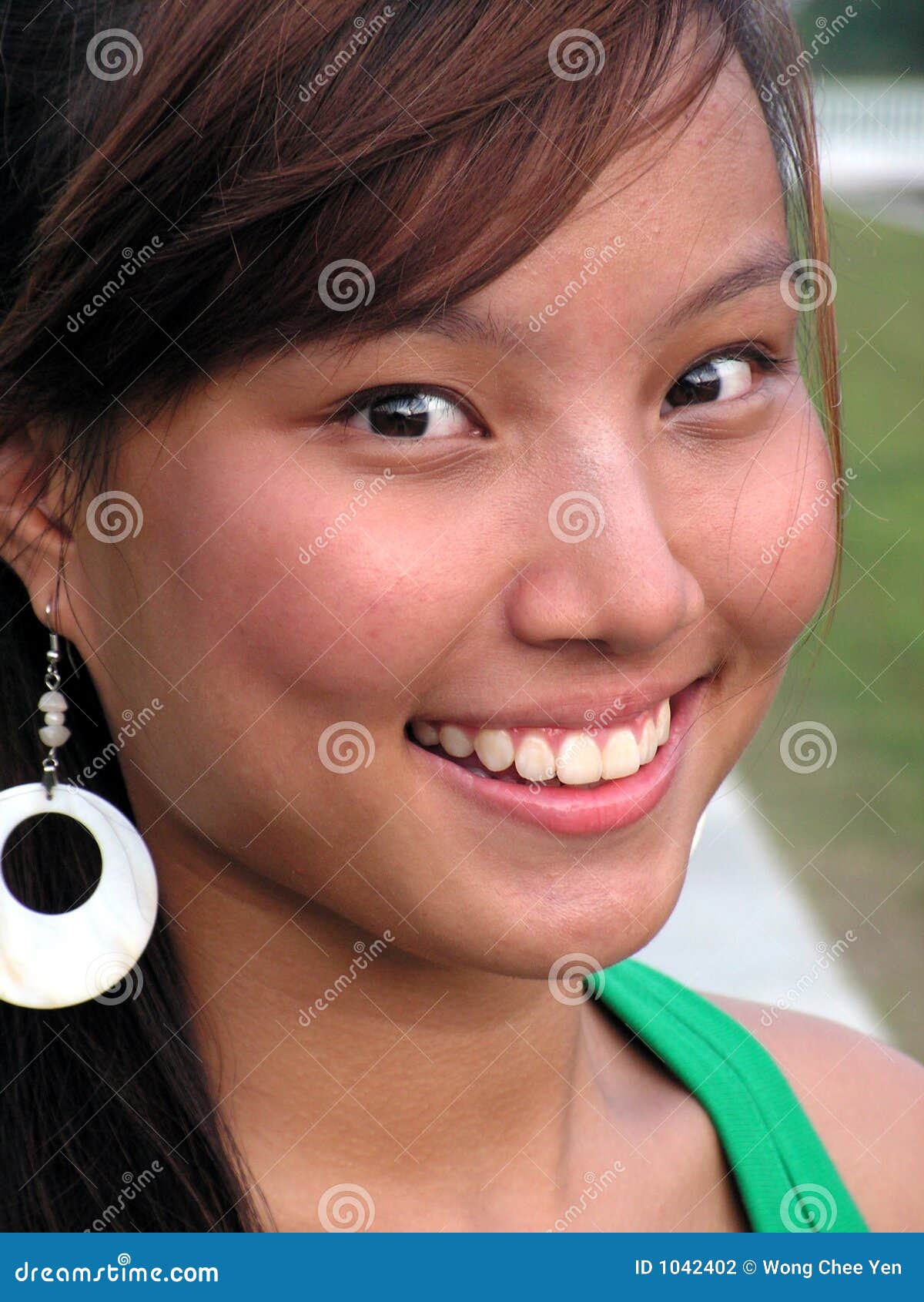 Happy smiling asian woman stock photo. Image of grin, asian - 1042402