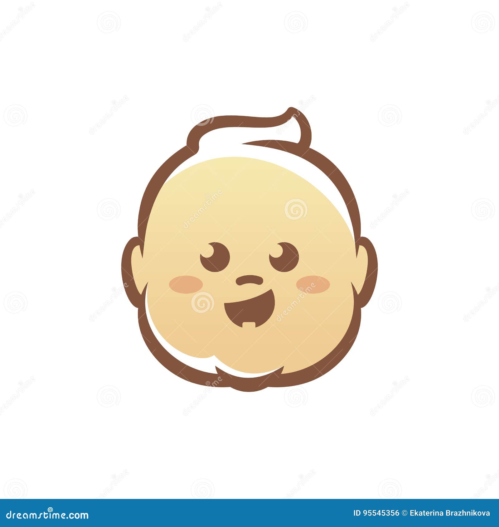 Happy Smiling Baby S Face with One Tooth Stock Vector - Illustration of ...