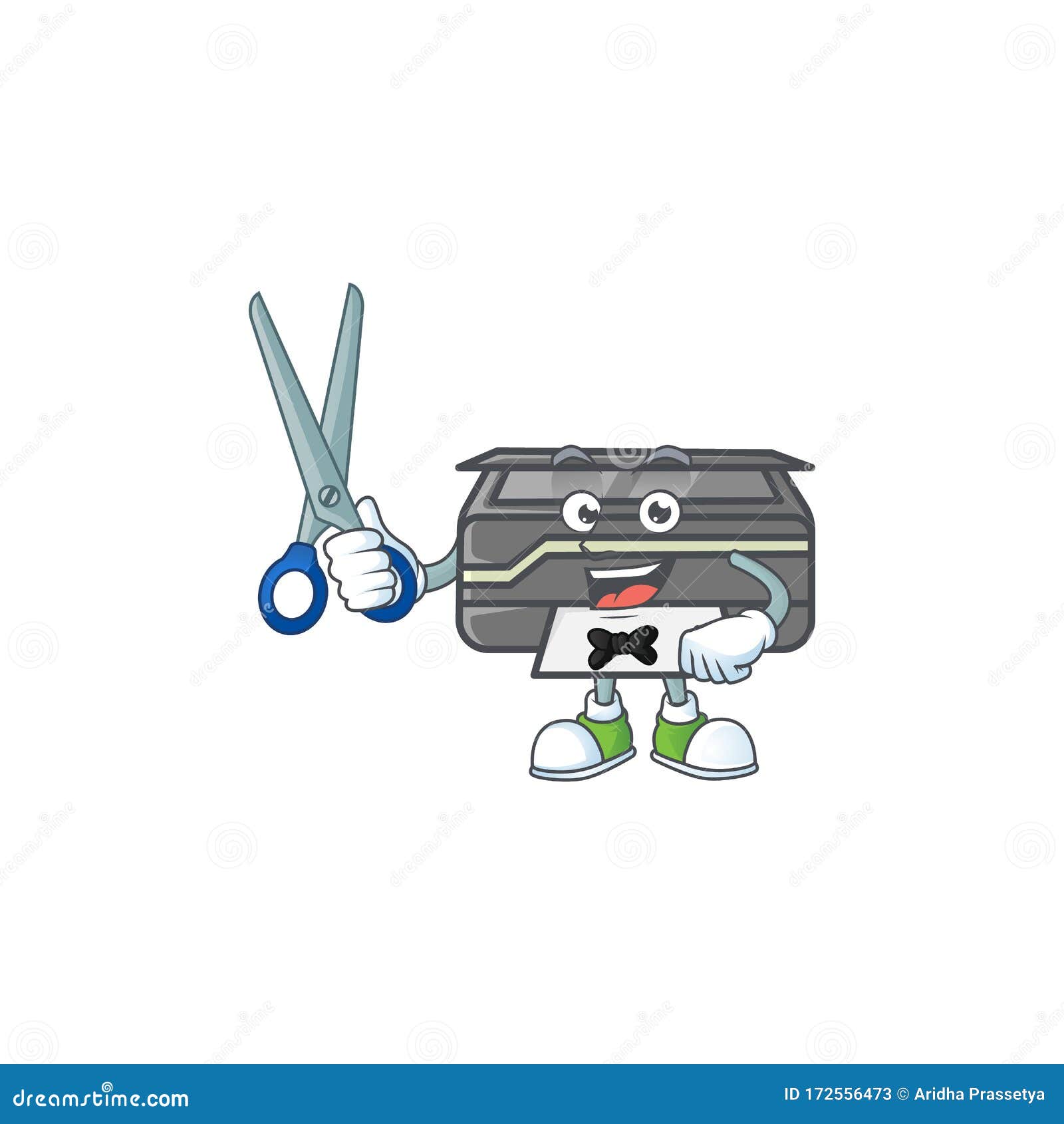 Happy Smiling Barber Printer Mascot Design Style Stock Vector ...