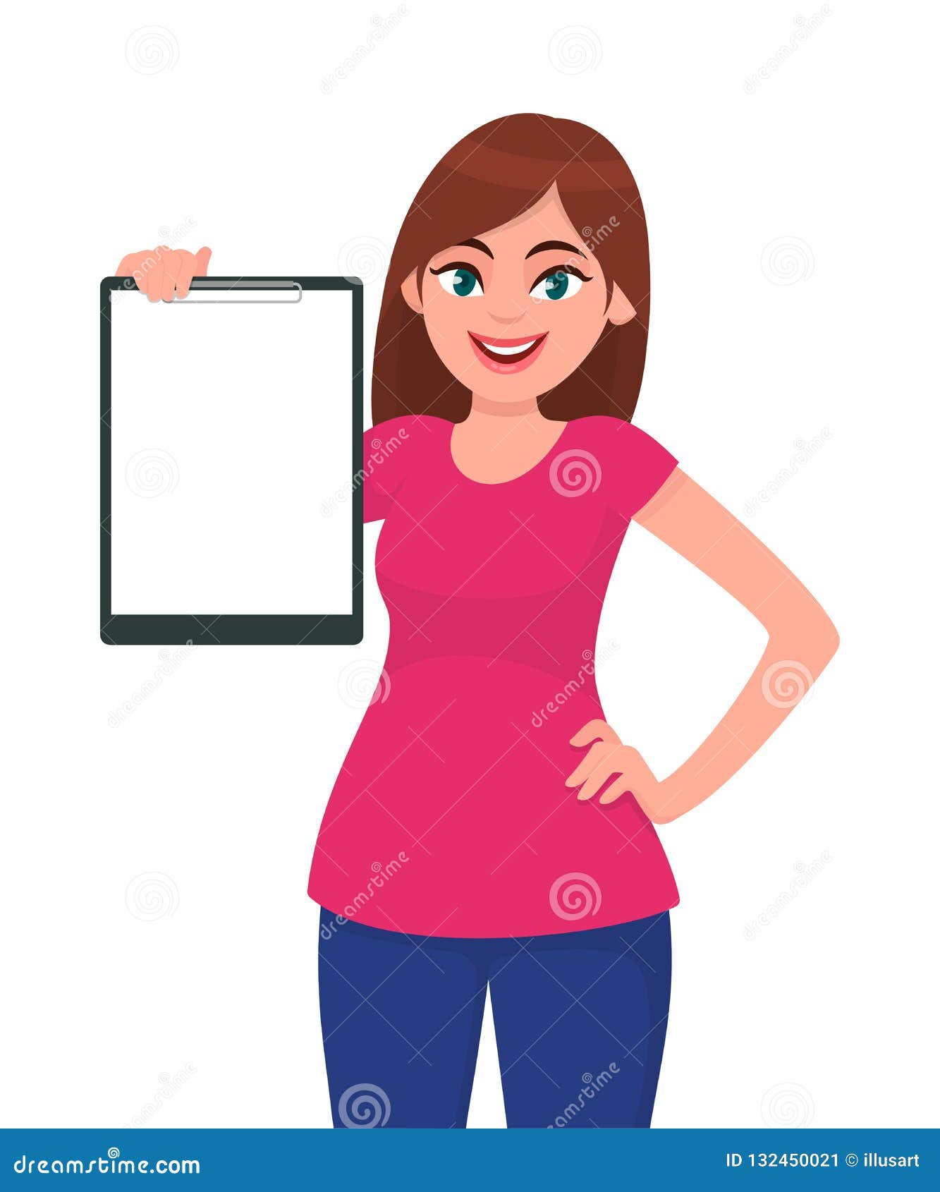 Man Holding Showing A Blank Clipboard Record Document Report And