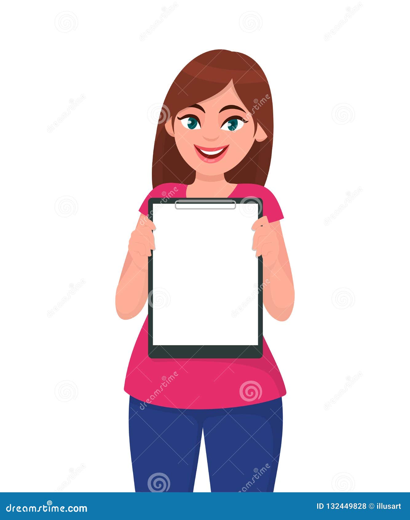 Man Holding Showing A Blank Clipboard Record Document Report And