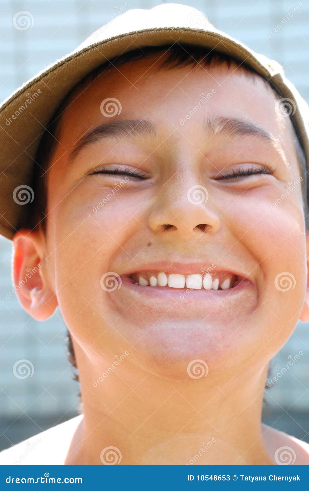 Happy smiling boy stock image. Image of eyes, laugh, headwear - 10548653