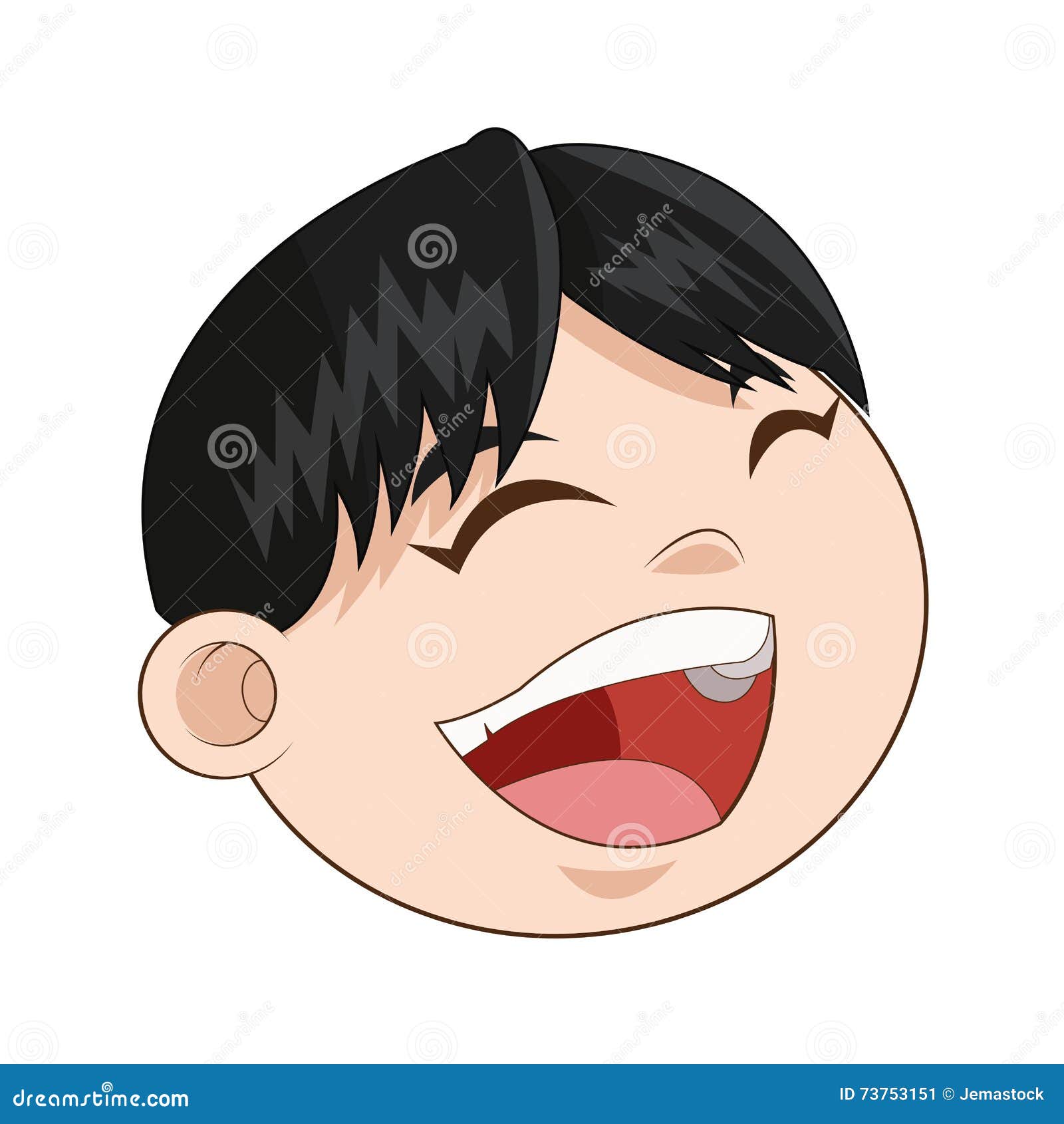 Happy smiling boy icon stock illustration. Illustration of comic - 73753151