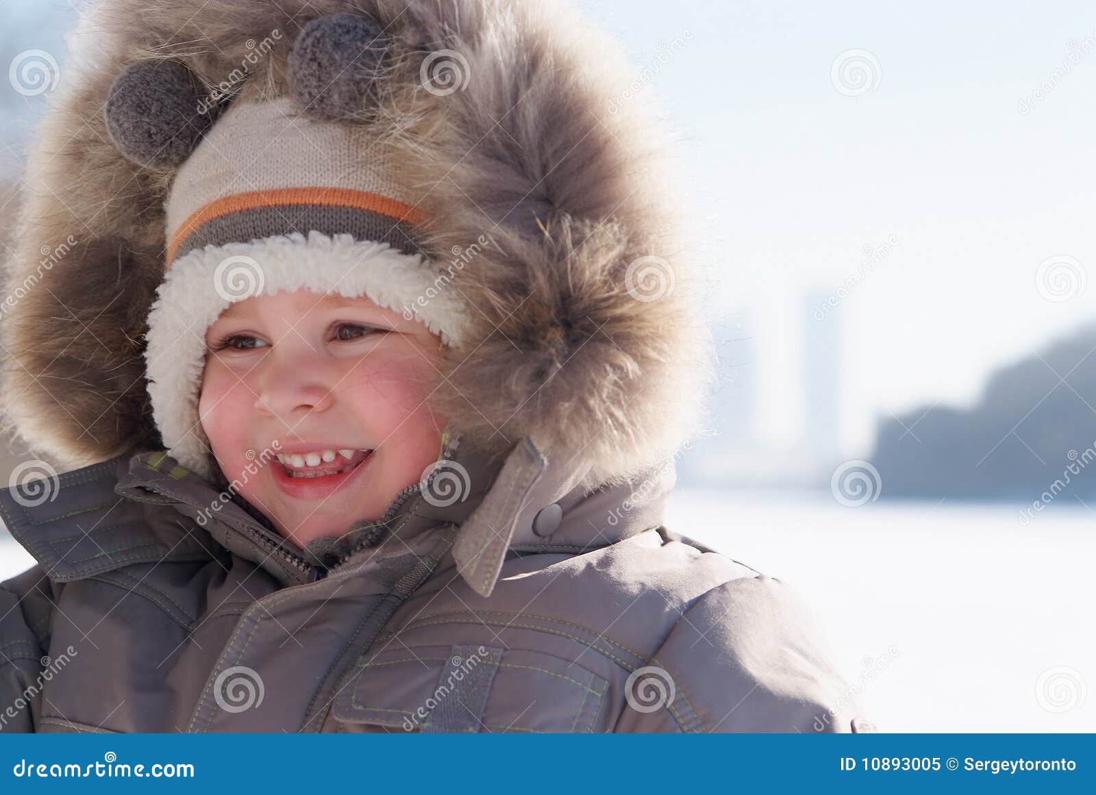 Happy Smiling Boy in Winter Clothes Stock Image - Image of pose ...