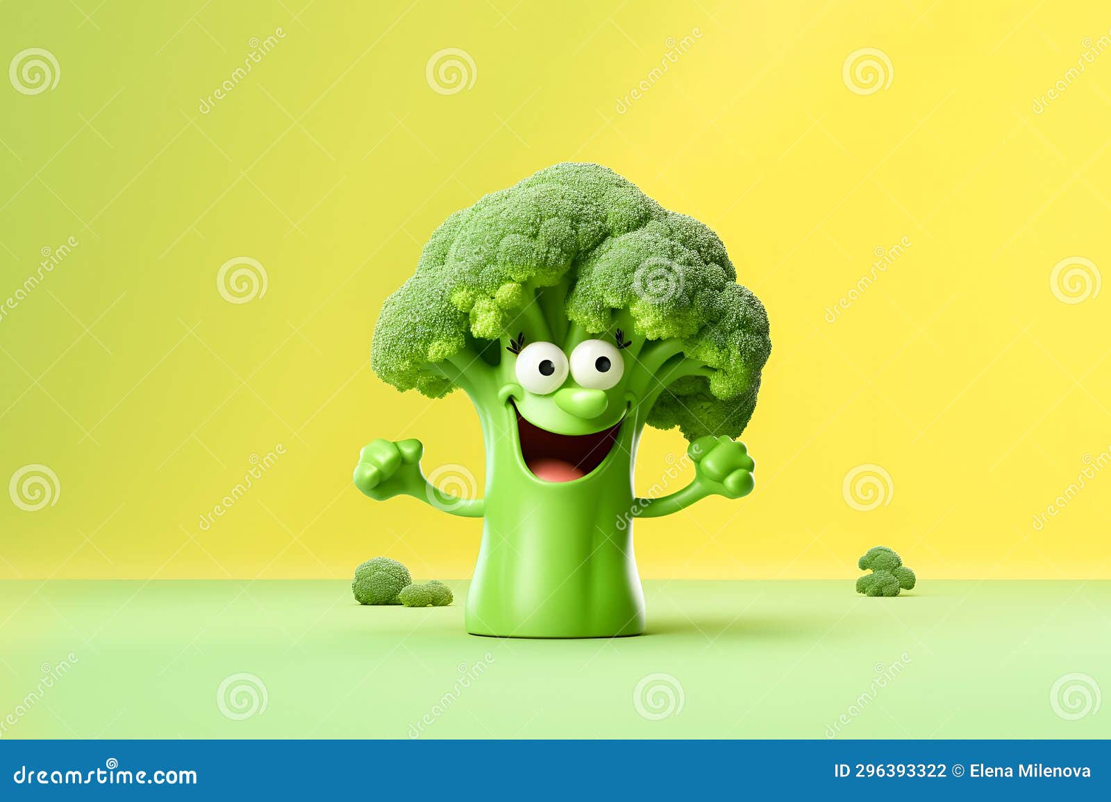 Happy Smiling Broccoli on Light Background Stock Photo - Image of food ...