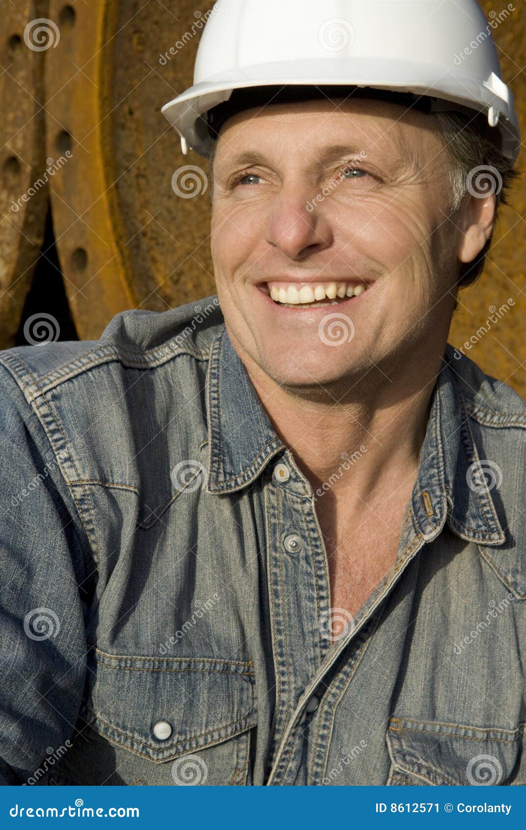 Happy smiling builder stock image. Image of gorgeous, colour - 8612571