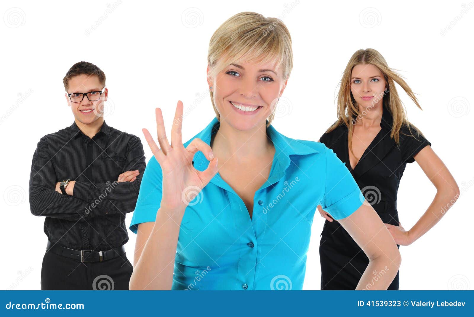 Happy Smiling Business Team Stock Image - Image of caucasian, cheerful ...